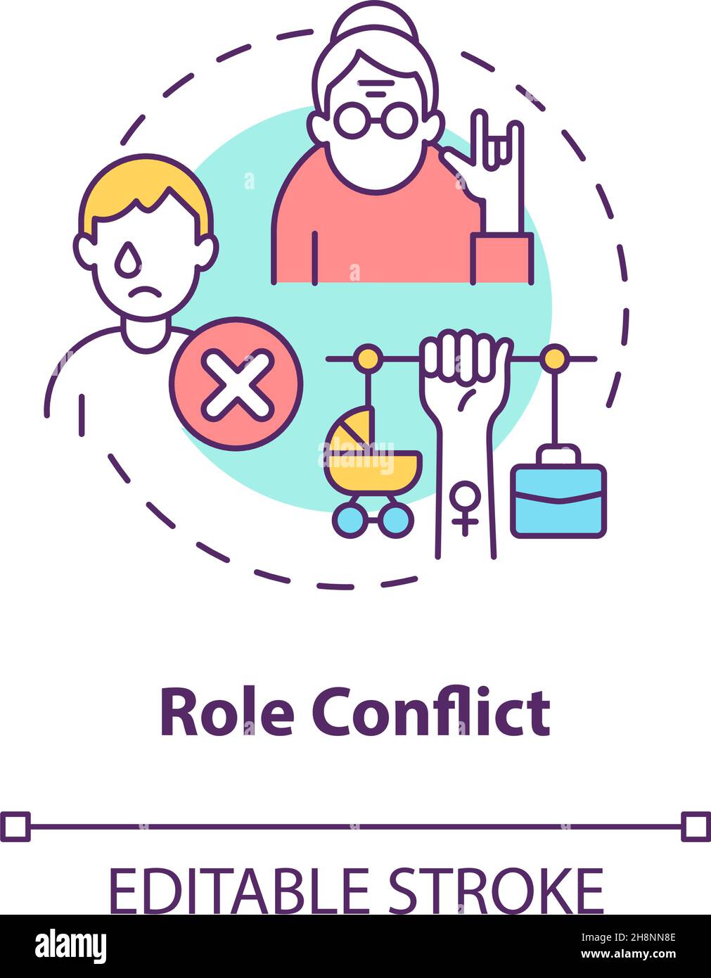 Role conflict concept icon Stock Vector Image & Art - Alamy