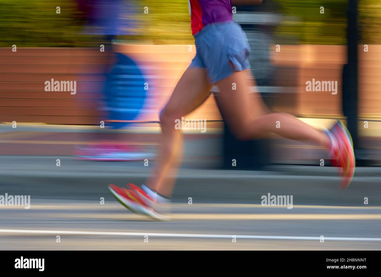 Urban Running Race Speed Blur. Competitors in a running race. Motion ...