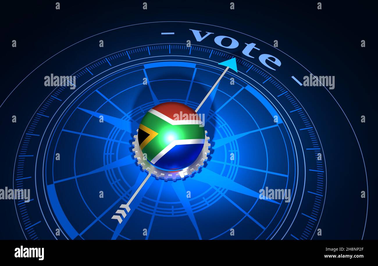 Politic concept. Abstract compass points to the vote word. Flag of ...