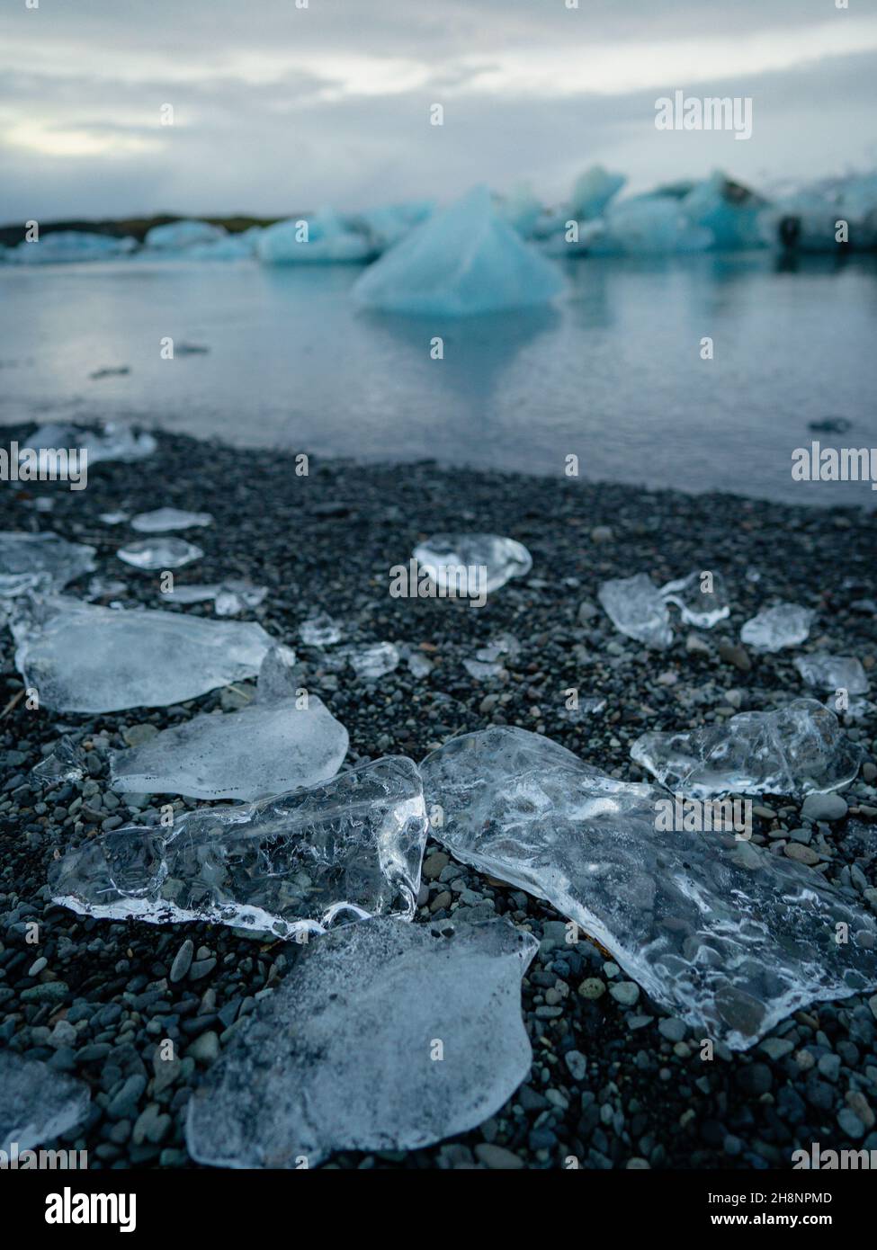 Jokulsarlon, the glacier lagoon in Iceland, Europe. Icelandic frozen ...