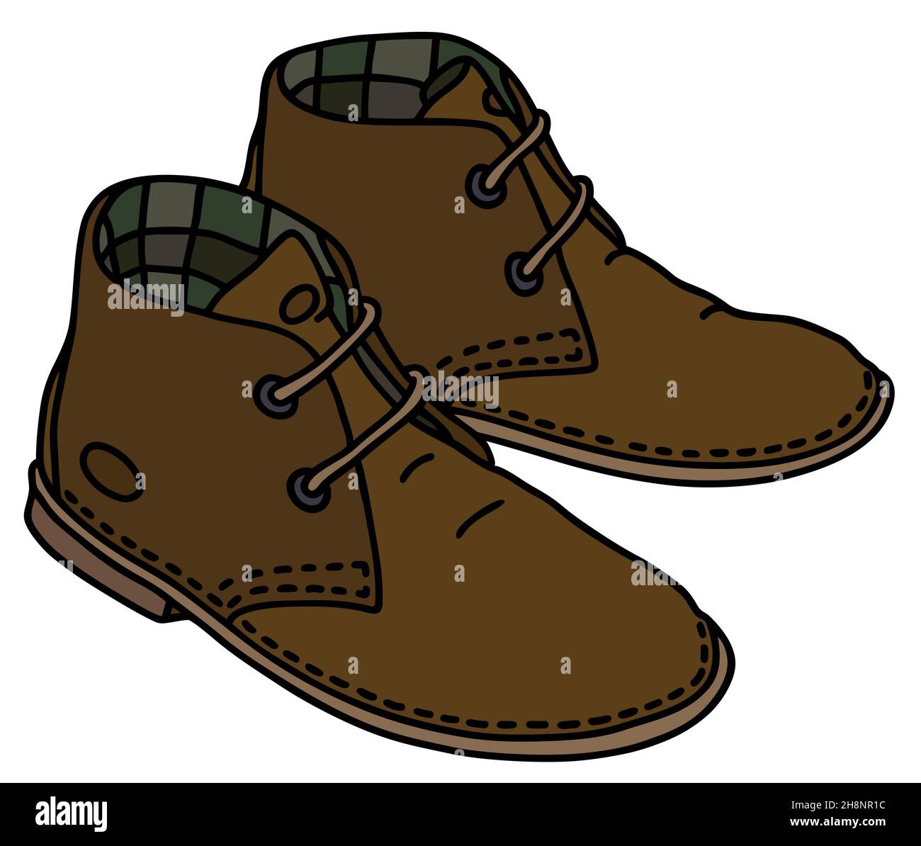 Hand drawing of a classic brown suede shoes Stock Photo - Alamy