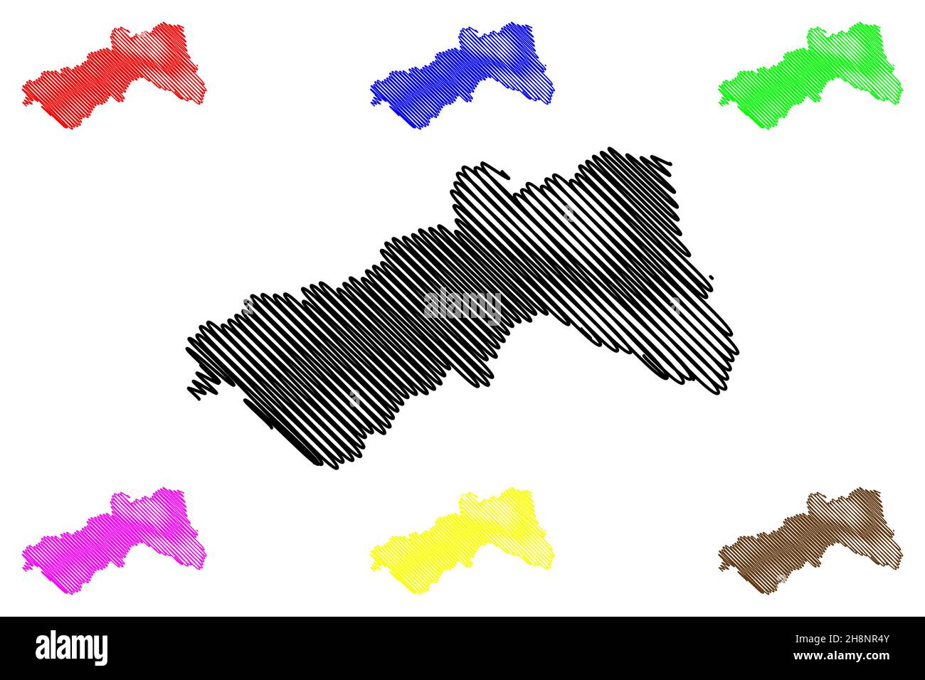 Hapur district (Uttar Pradesh State, Republic of India) map vector ...