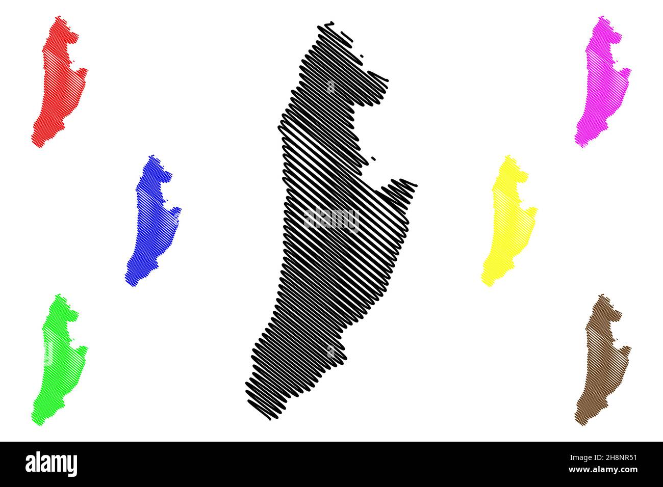 Hailakandi district (Assam State, Republic of India) map vector ...