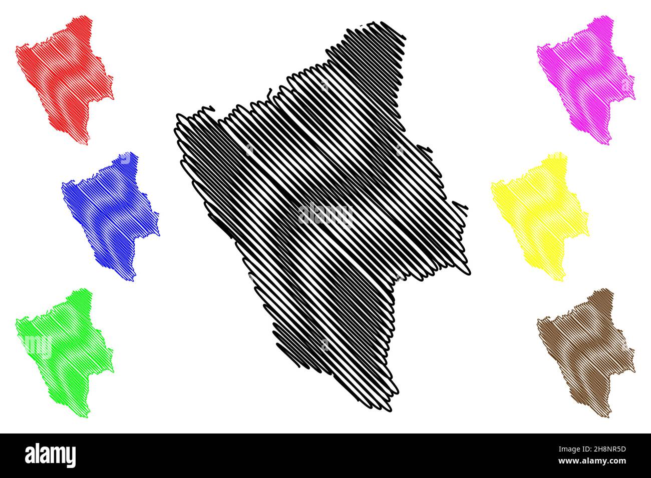 Hamirpur district (Himachal Pradesh State, Republic of India) map ...