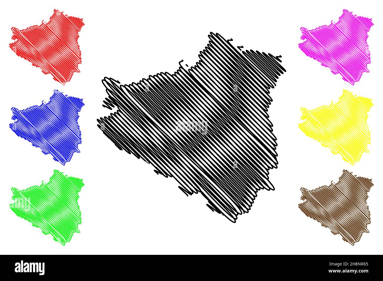 Gurdaspur district (Punjab State, Republic of India) map vector ...