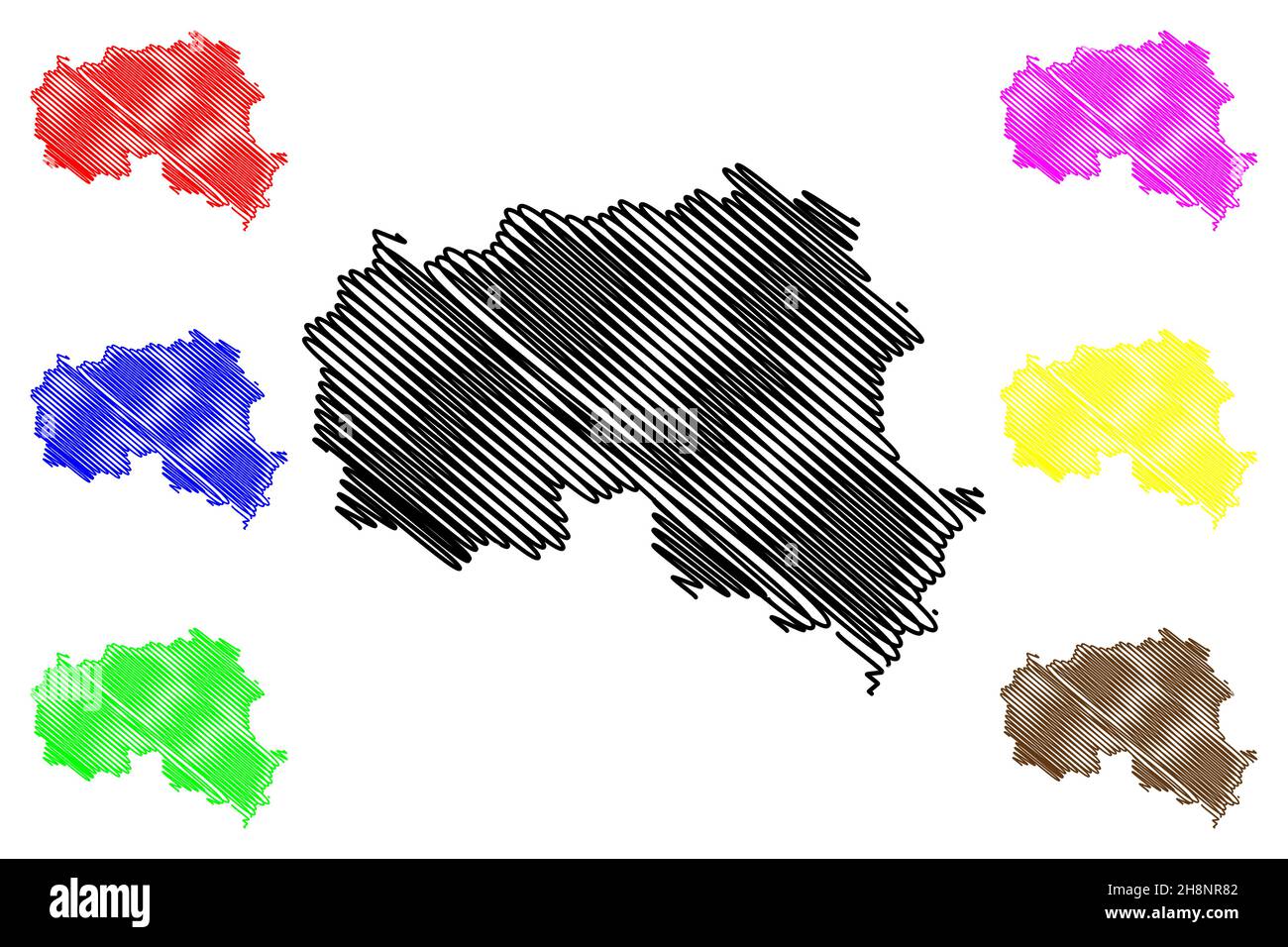 Gurgaon district (Haryana State, Republic of India) map vector ...