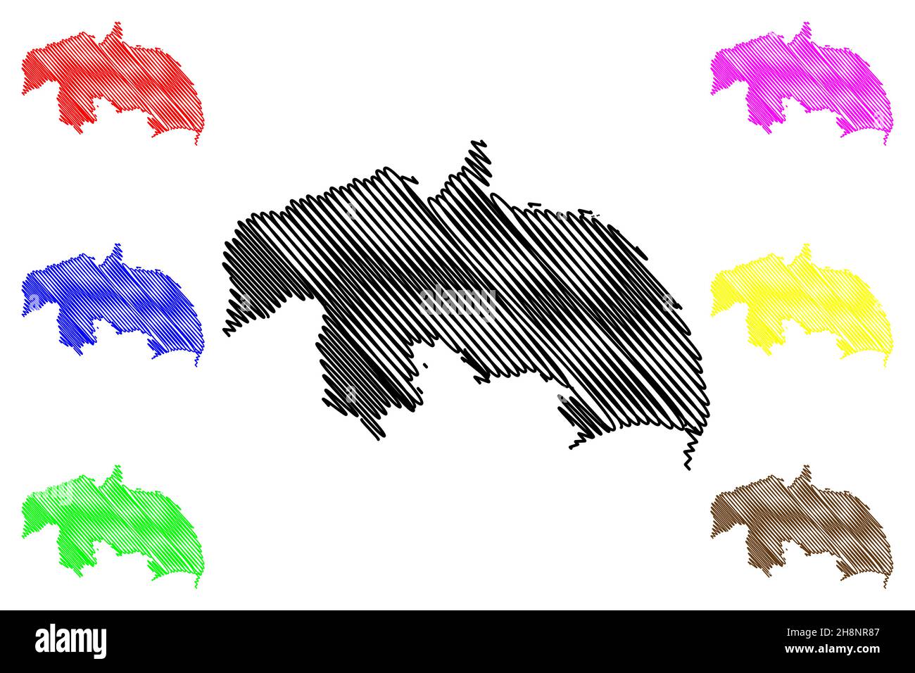 Guntur district (Andhra Pradesh State, Republic of India) map vector ...