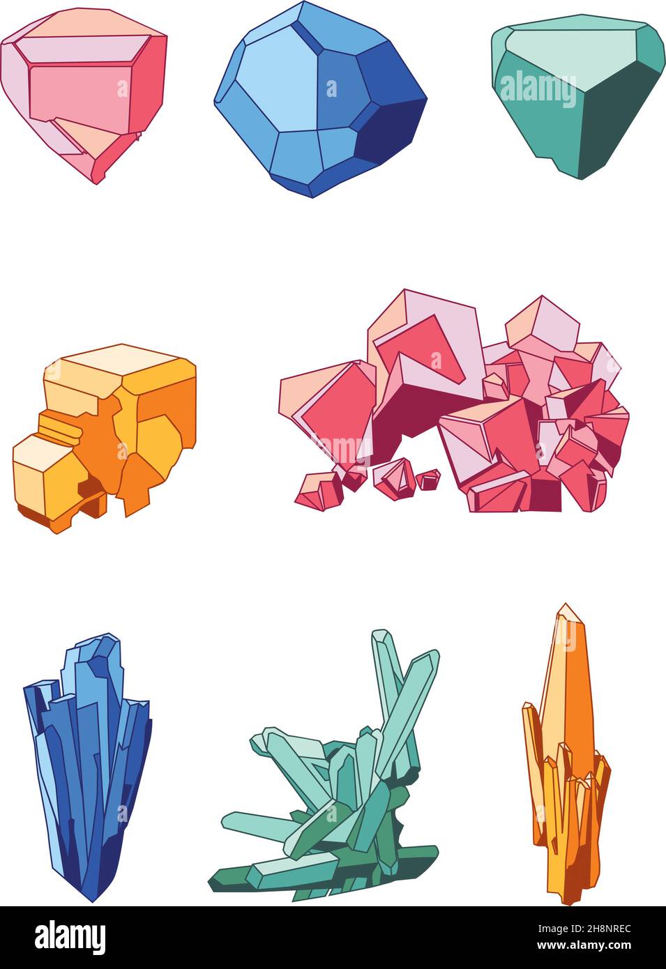 crystal shapes collection Stock Vector Image & Art - Alamy
