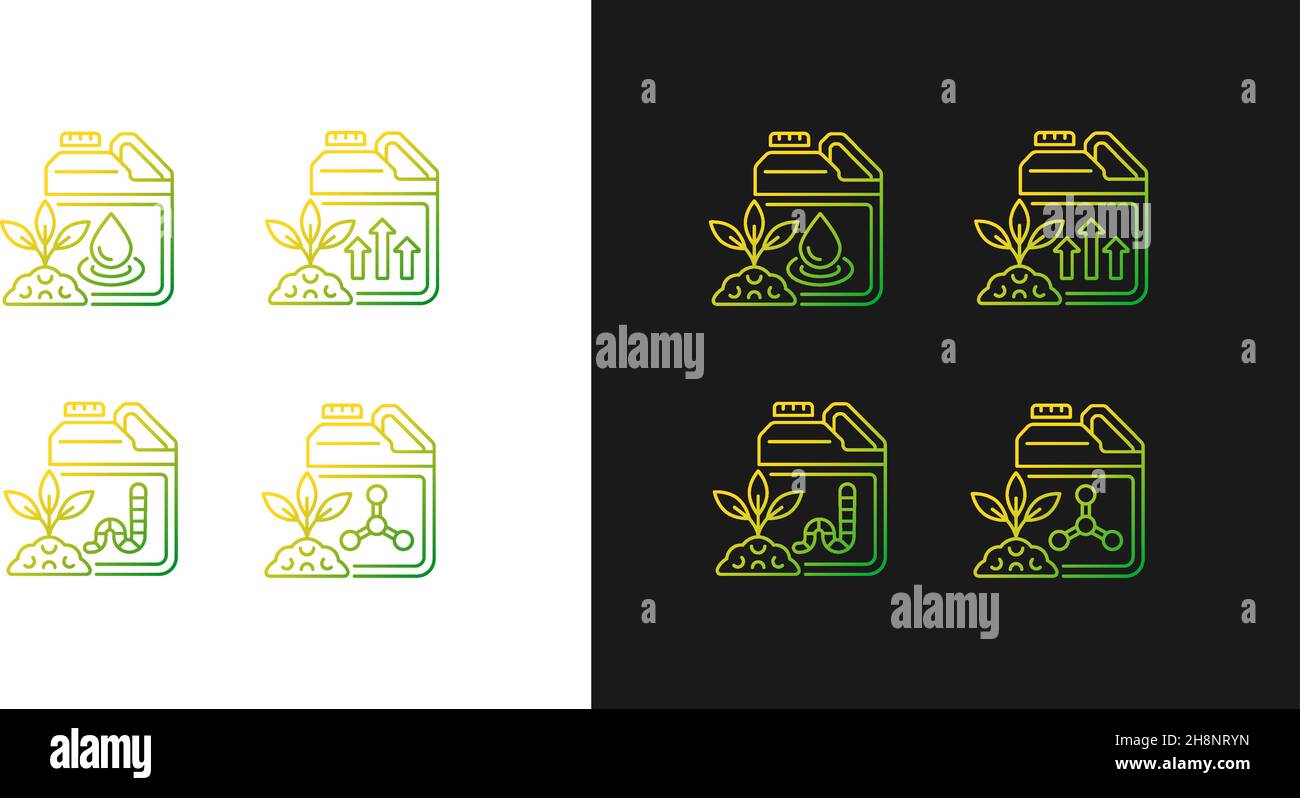 Liquid supplements gradient icons set for dark and light mode Stock ...