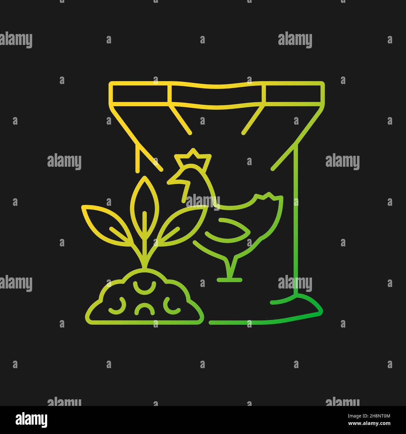 Chicken poultry manure gradient vector icon for dark theme Stock Vector ...