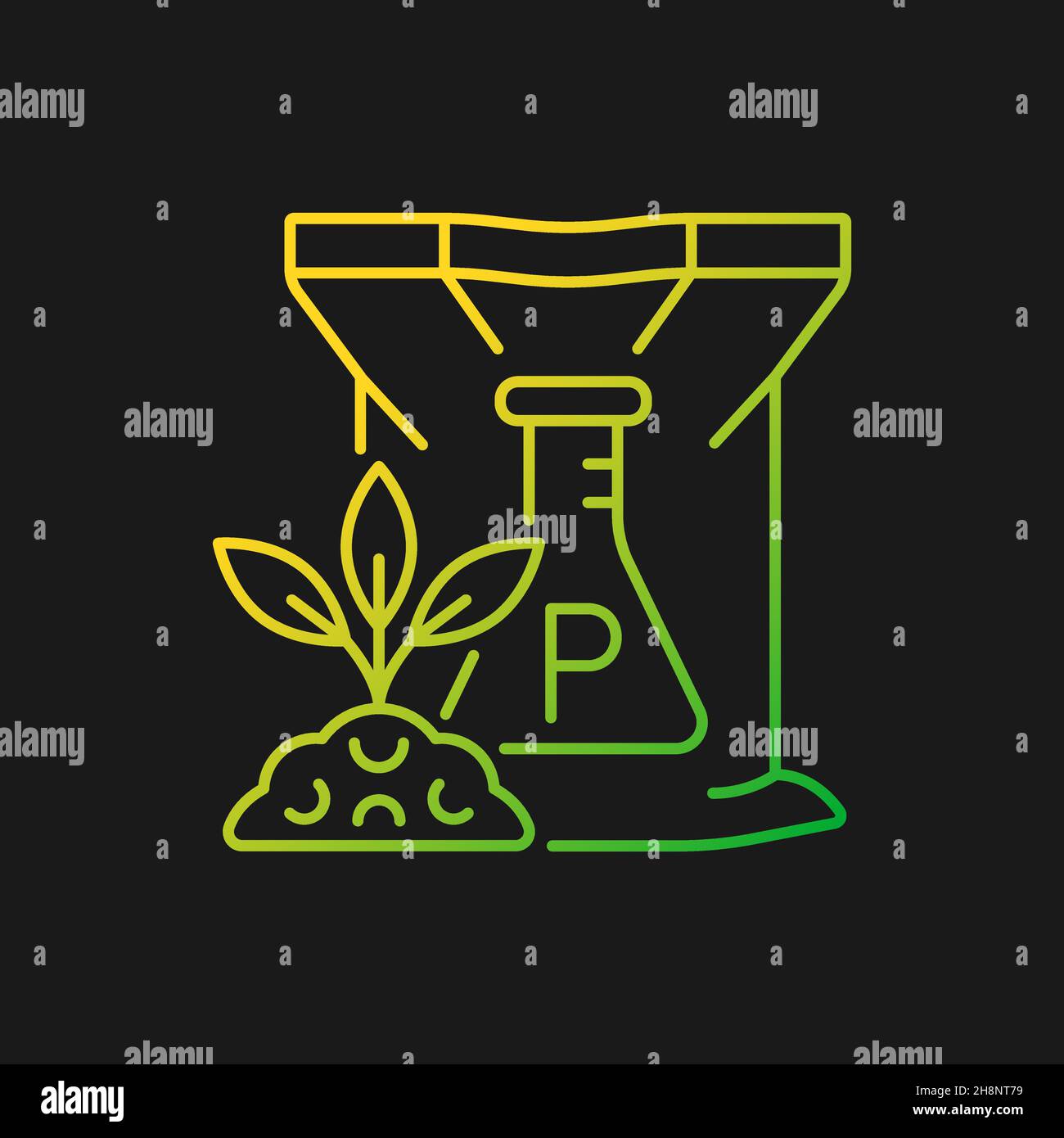 Phosphorus fertilizer gradient vector icon for dark theme Stock Vector ...
