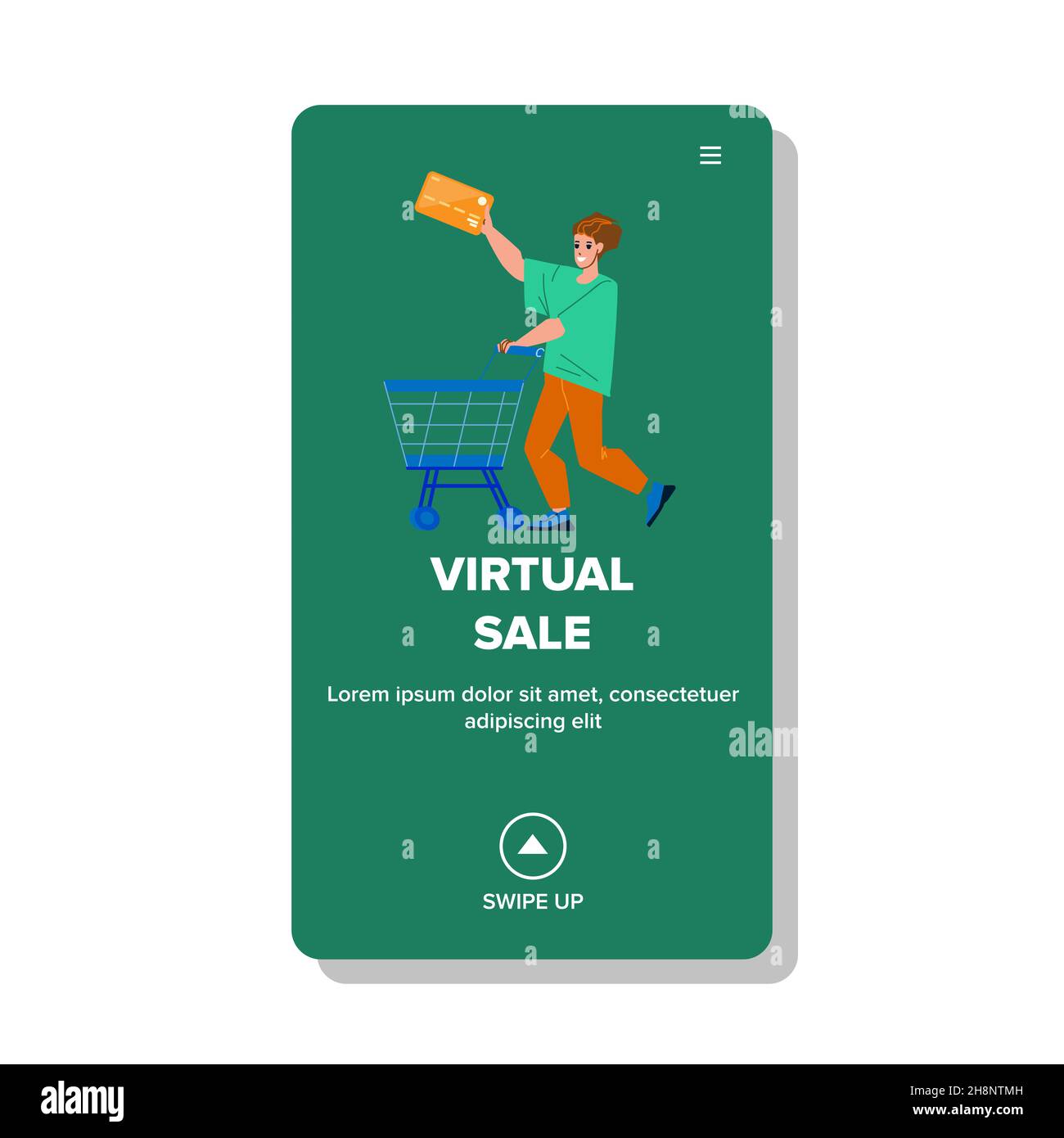 Virtual Sale And Payment For Purchases Vector Stock Vector Image & Art ...