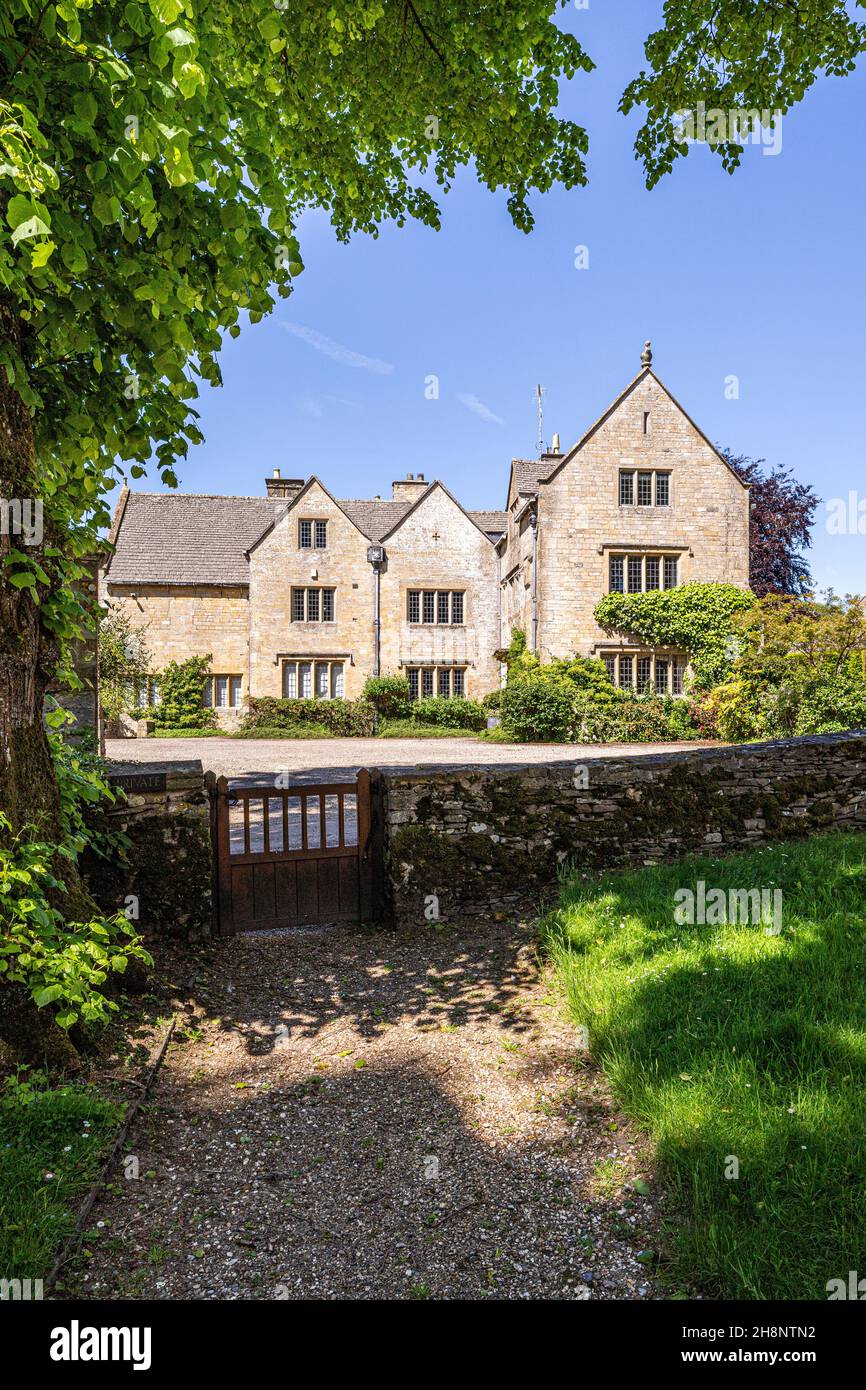The Manor House dating back to the 15th century in the Cotswold village ...