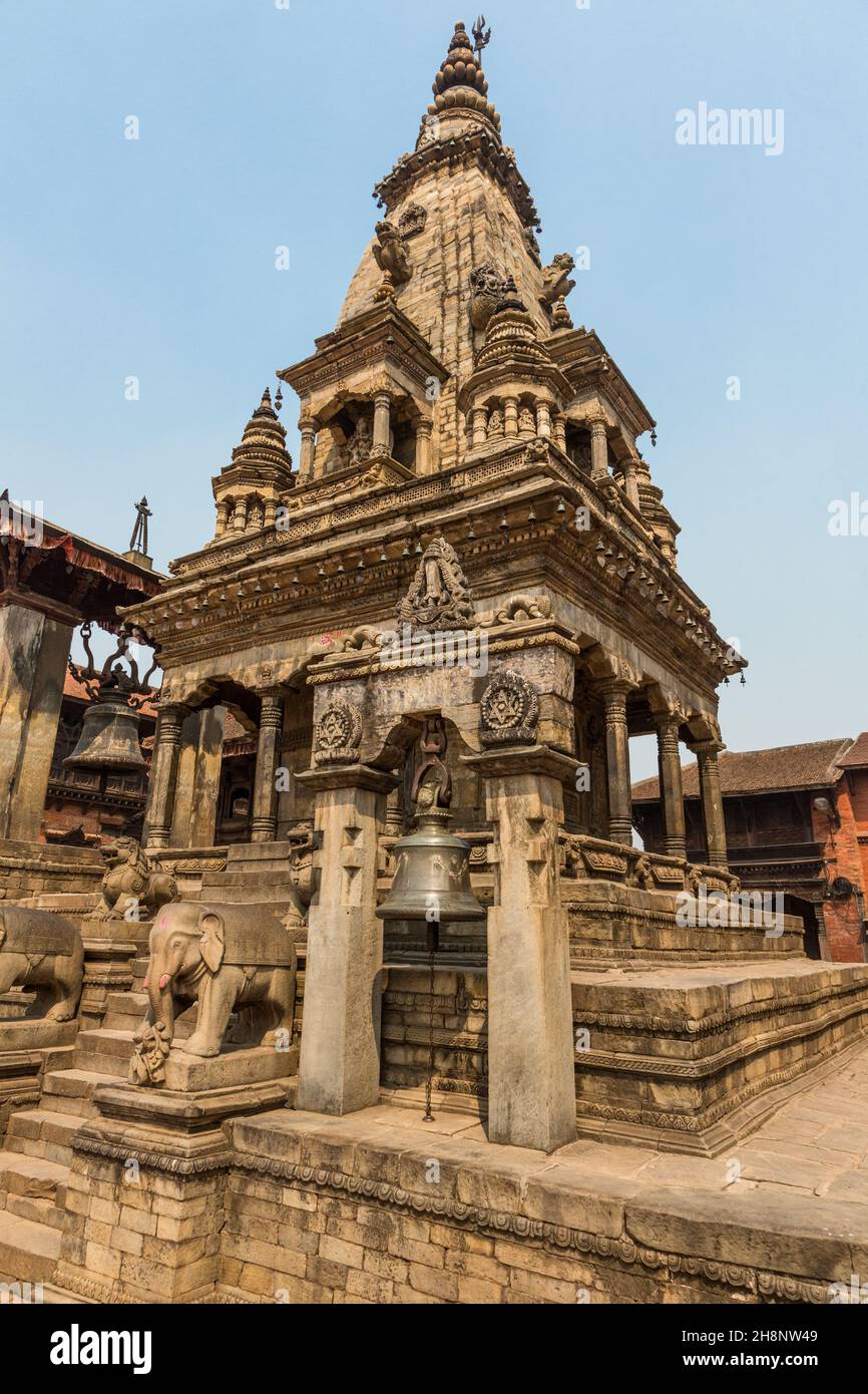 The Taleju Bell on the plinth of the Vatsala Durga temple in Durbar ...