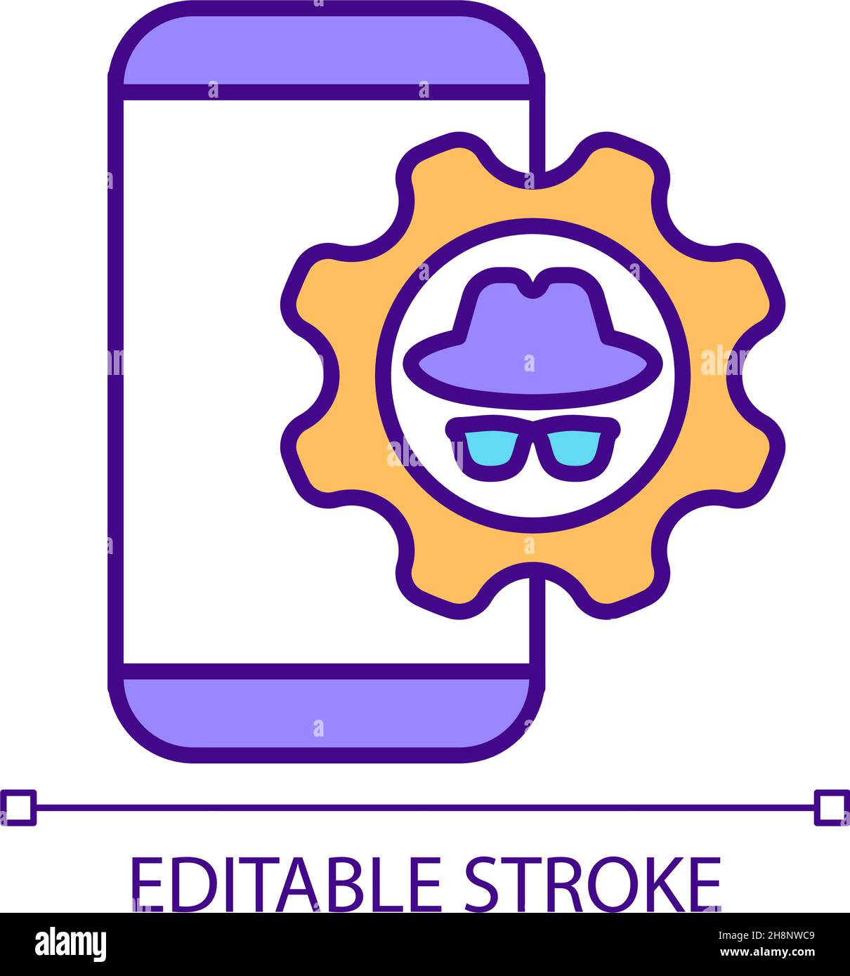 App privacy settings configuration RGB color icon Stock Vector Image ...