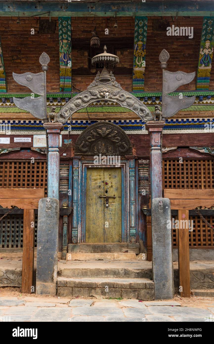 The entryway of the Bindepasini Temple. Historic Hindu temple in the ...