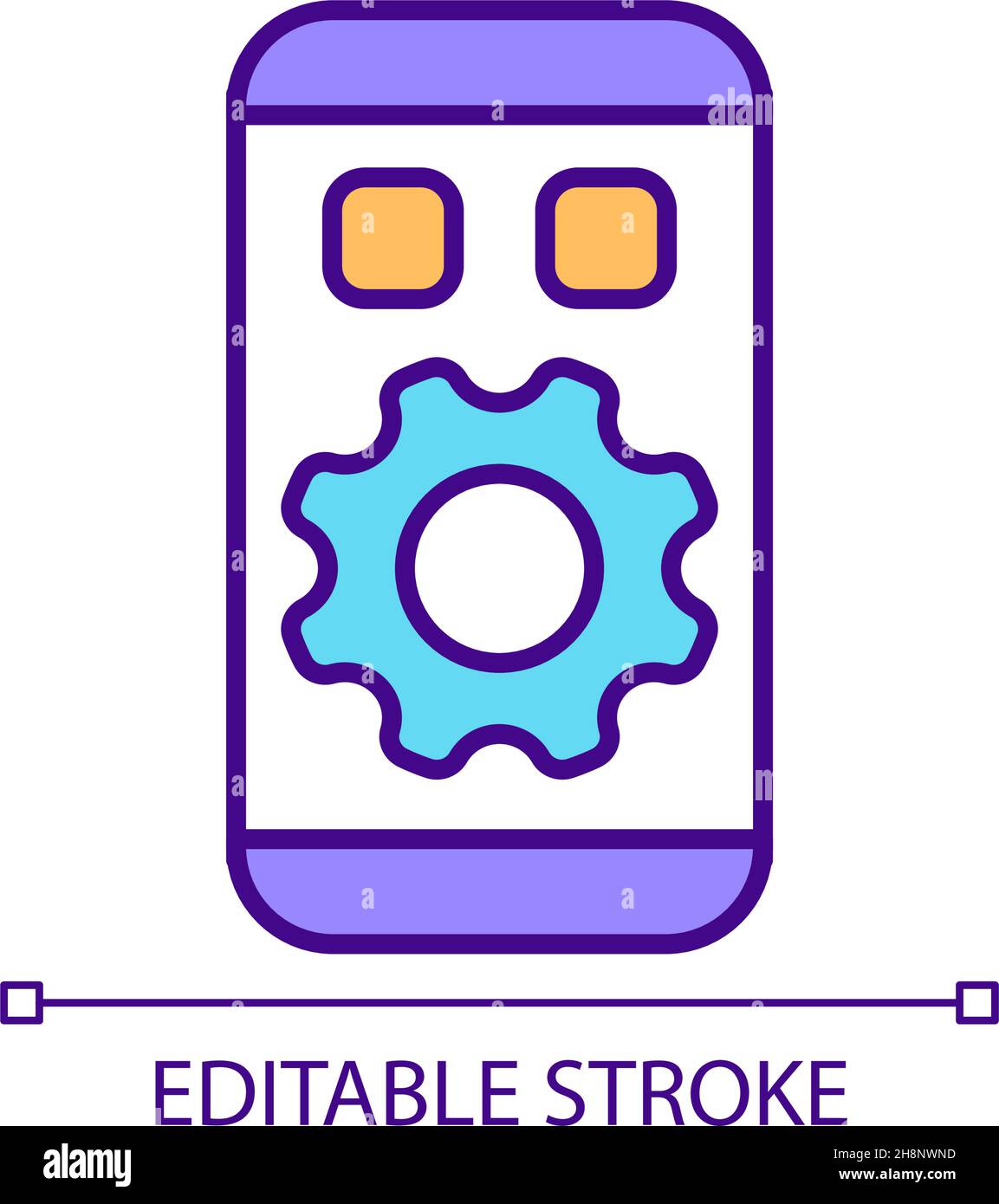 Privacy Settings Configuration Of Mobile Device Rgb Color Icon Stock Vector Image And Art Alamy