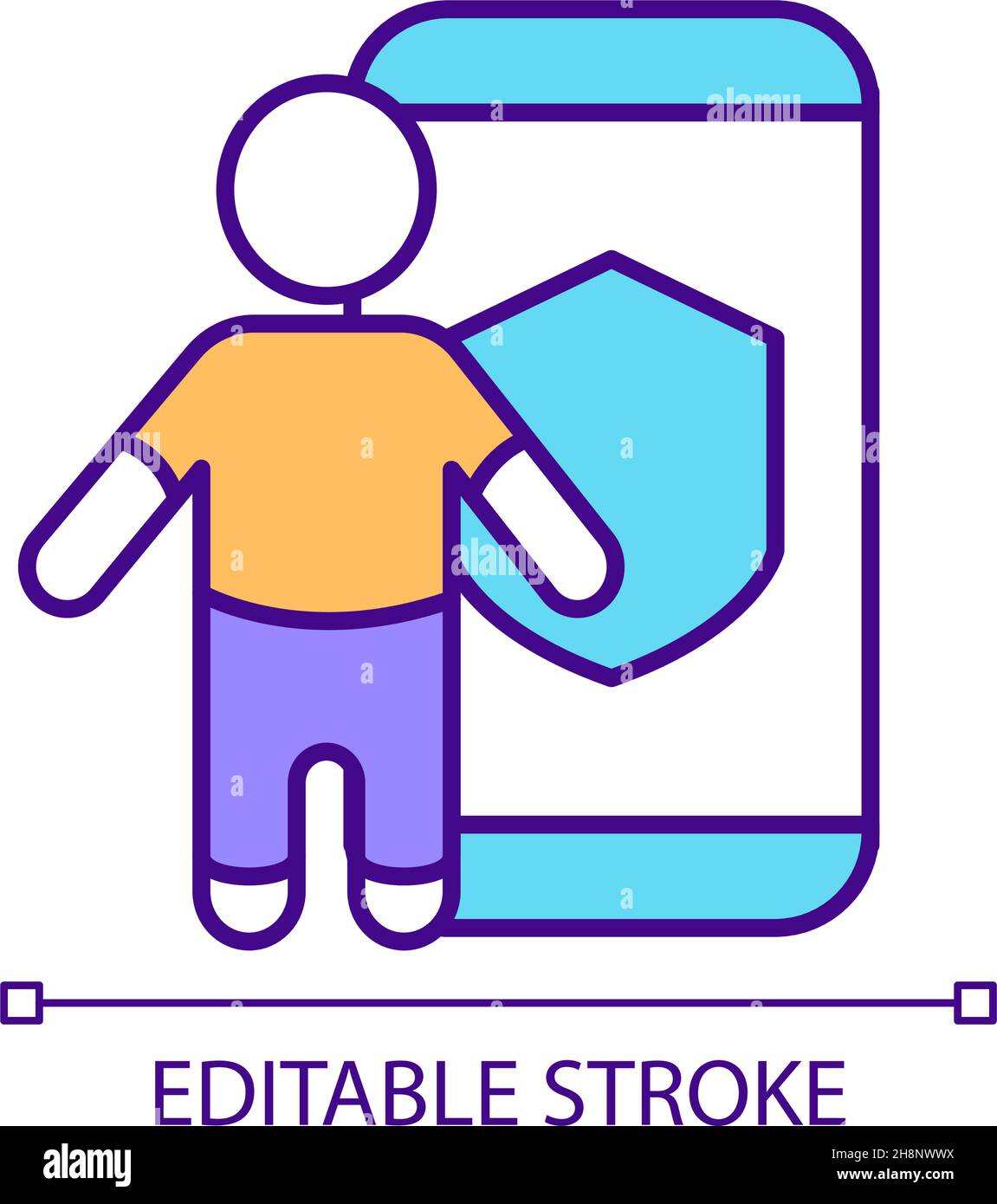 Protecting children in internet RGB color icon Stock Vector Image & Art ...