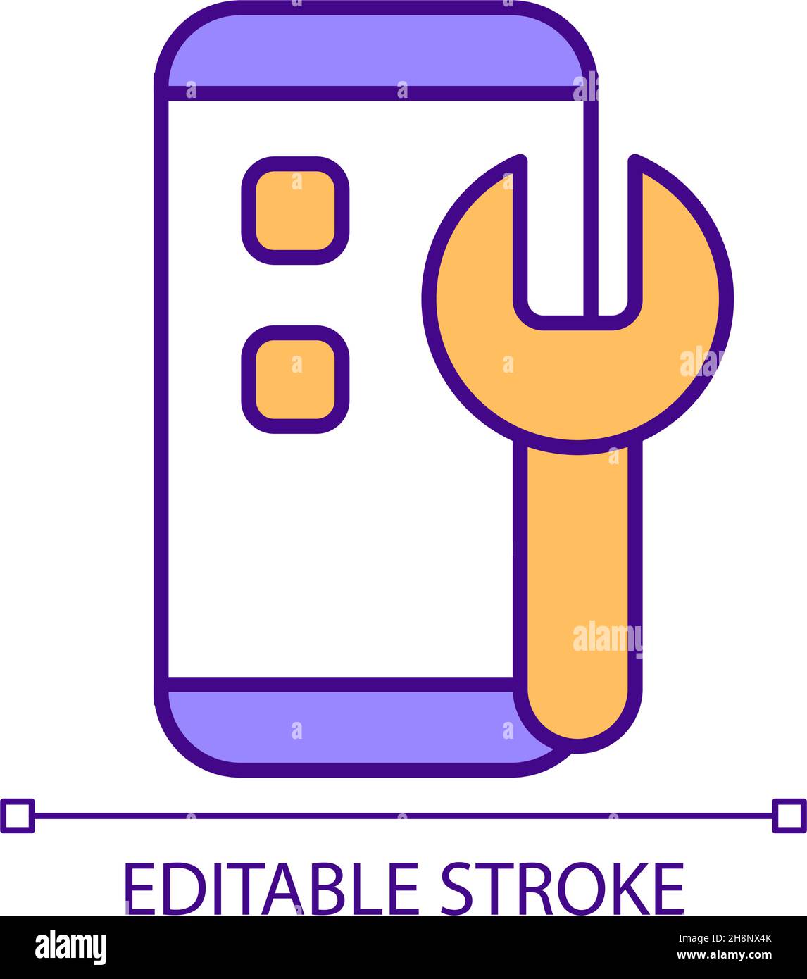 Mobile device repair and setup RGB color icon Stock Vector Image & Art ...