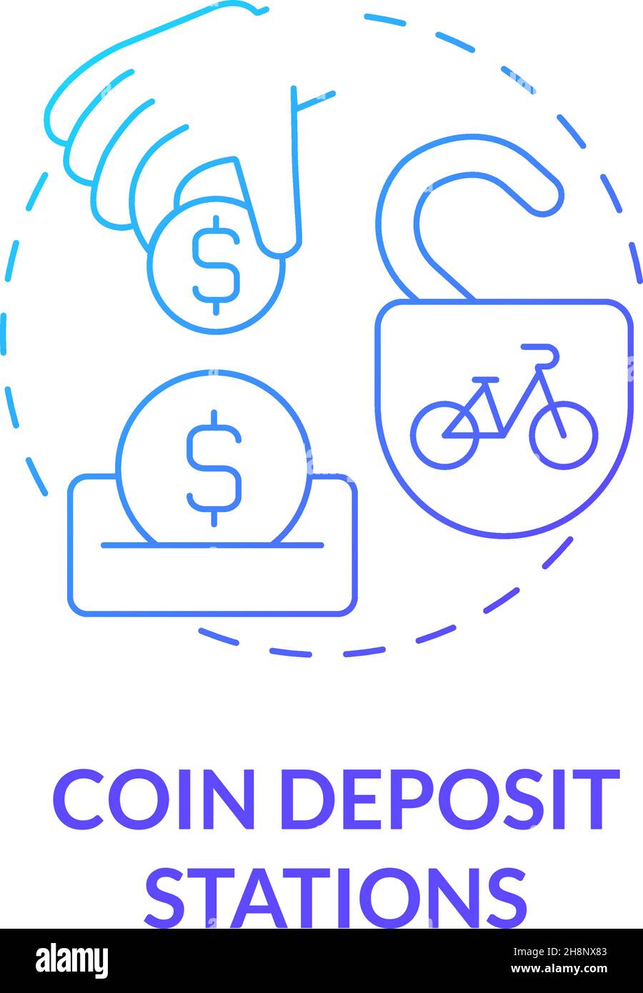 Coin deposit stations blue gradient concept icon Stock Vector Image ...