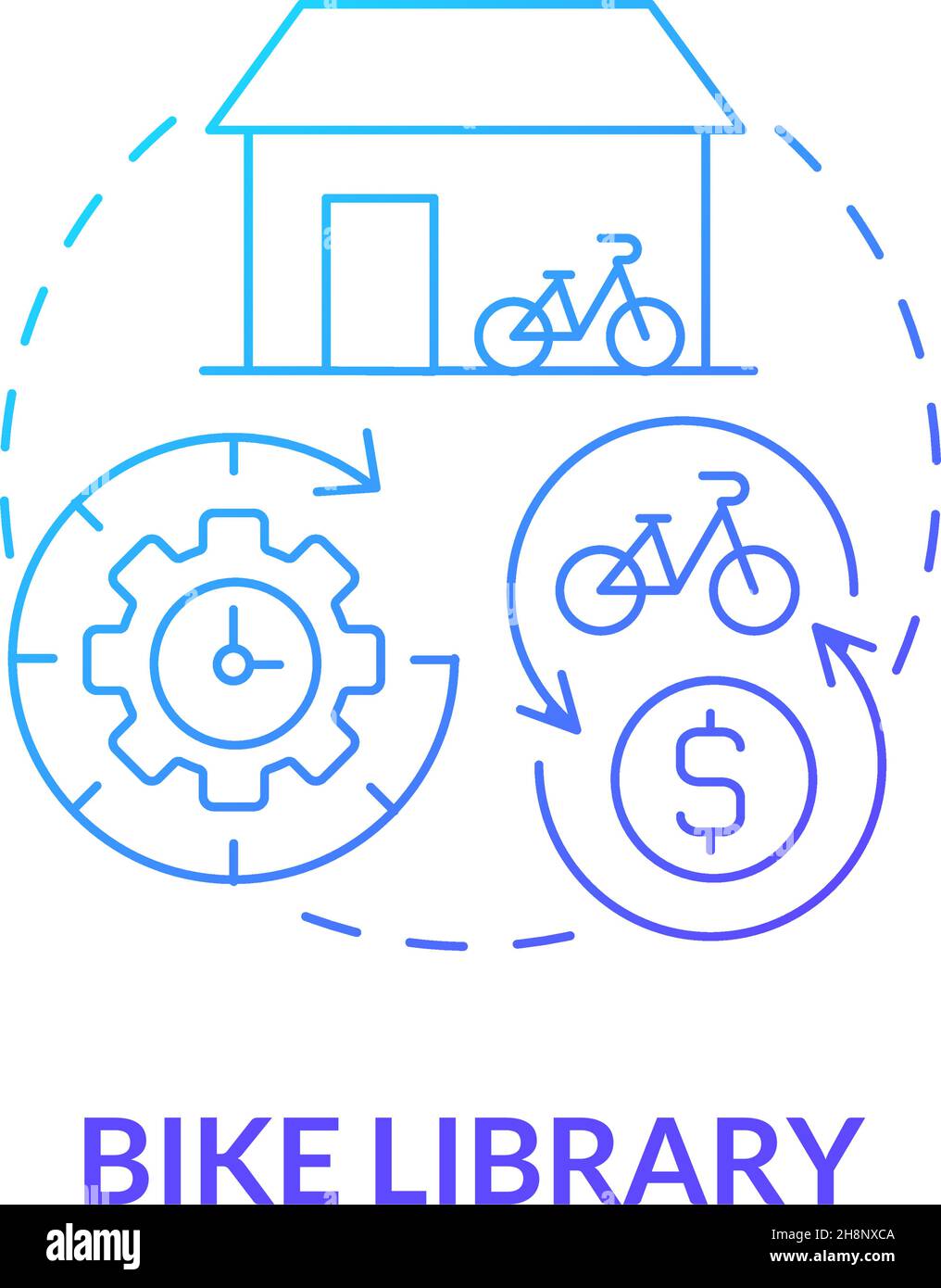 Bike library blue gradient concept icon Stock Vector Image & Art - Alamy