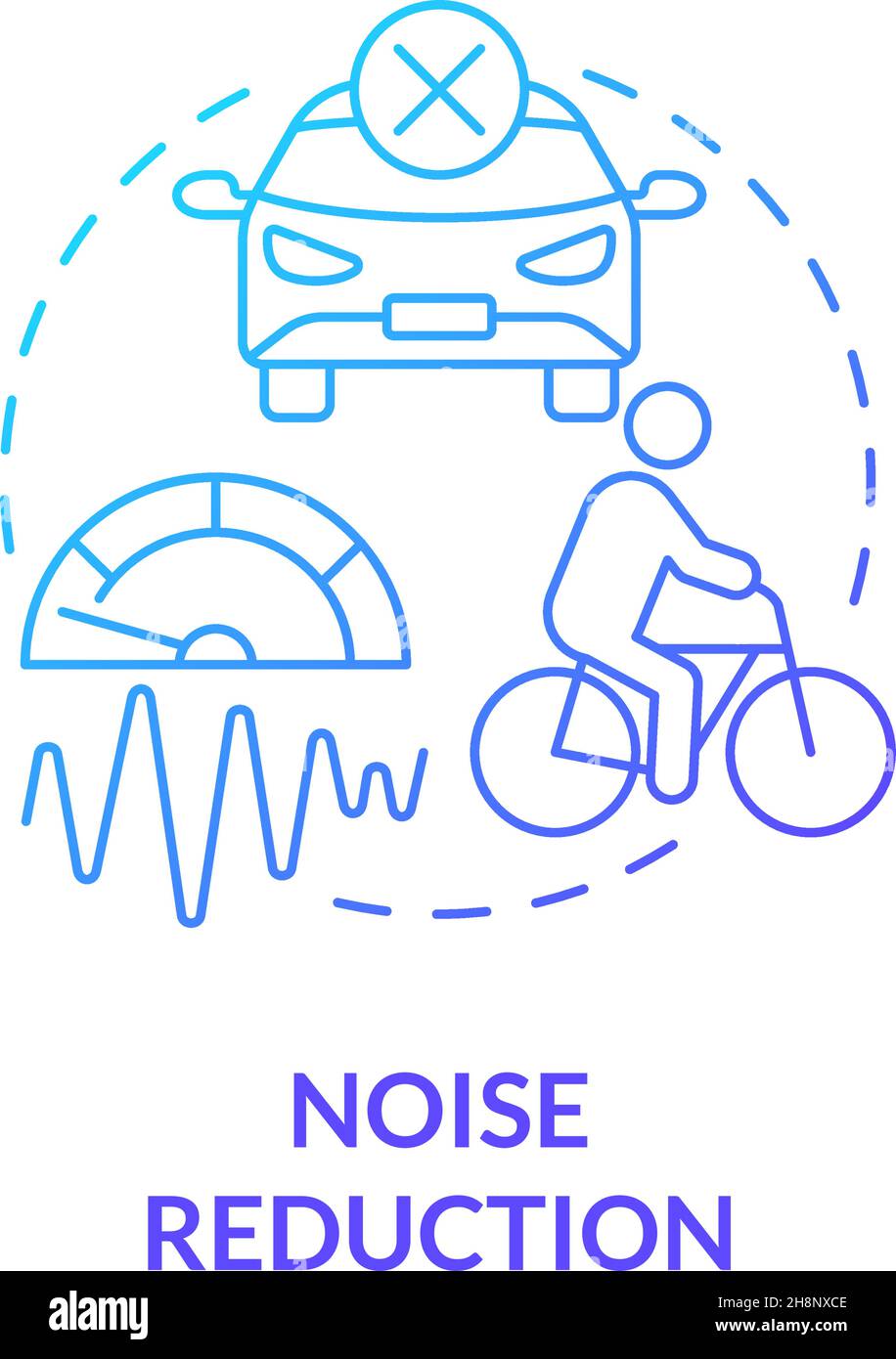 Noise reduction blue gradient concept icon Stock Vector Image & Art - Alamy