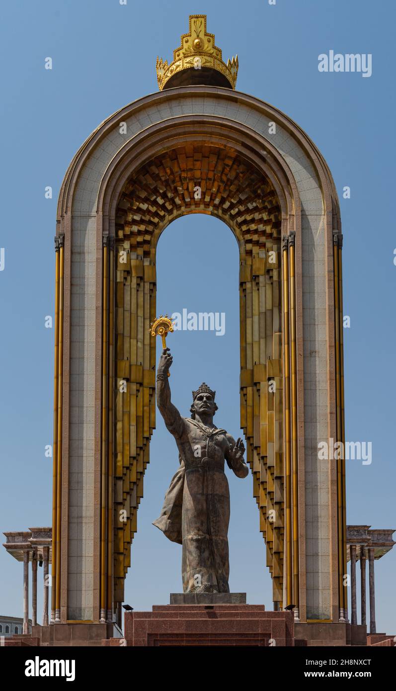 Ismoil Somoni monument, Dushanbe, Tajikistan Stock Photo - Alamy
