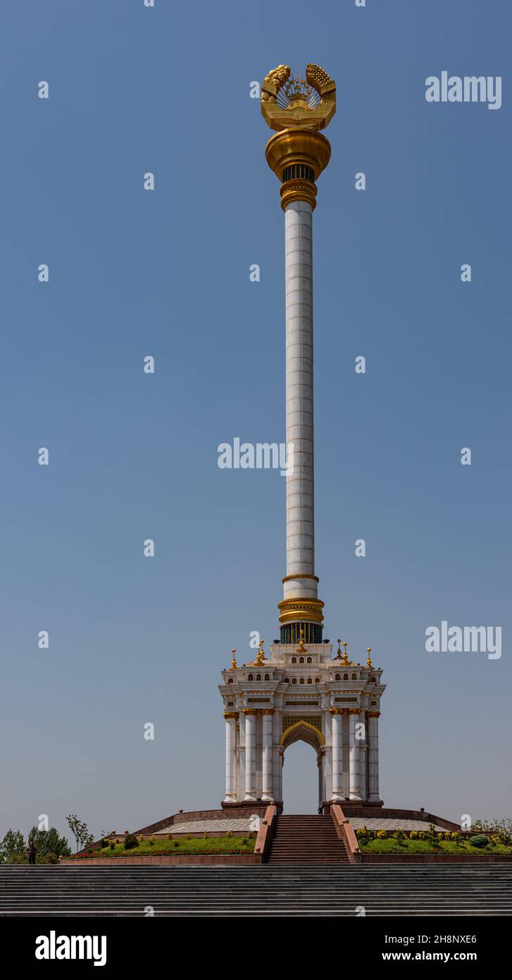 The Parchan Marble Column, Dusti Square, Dushanbe, Tajikistan Stock ...
