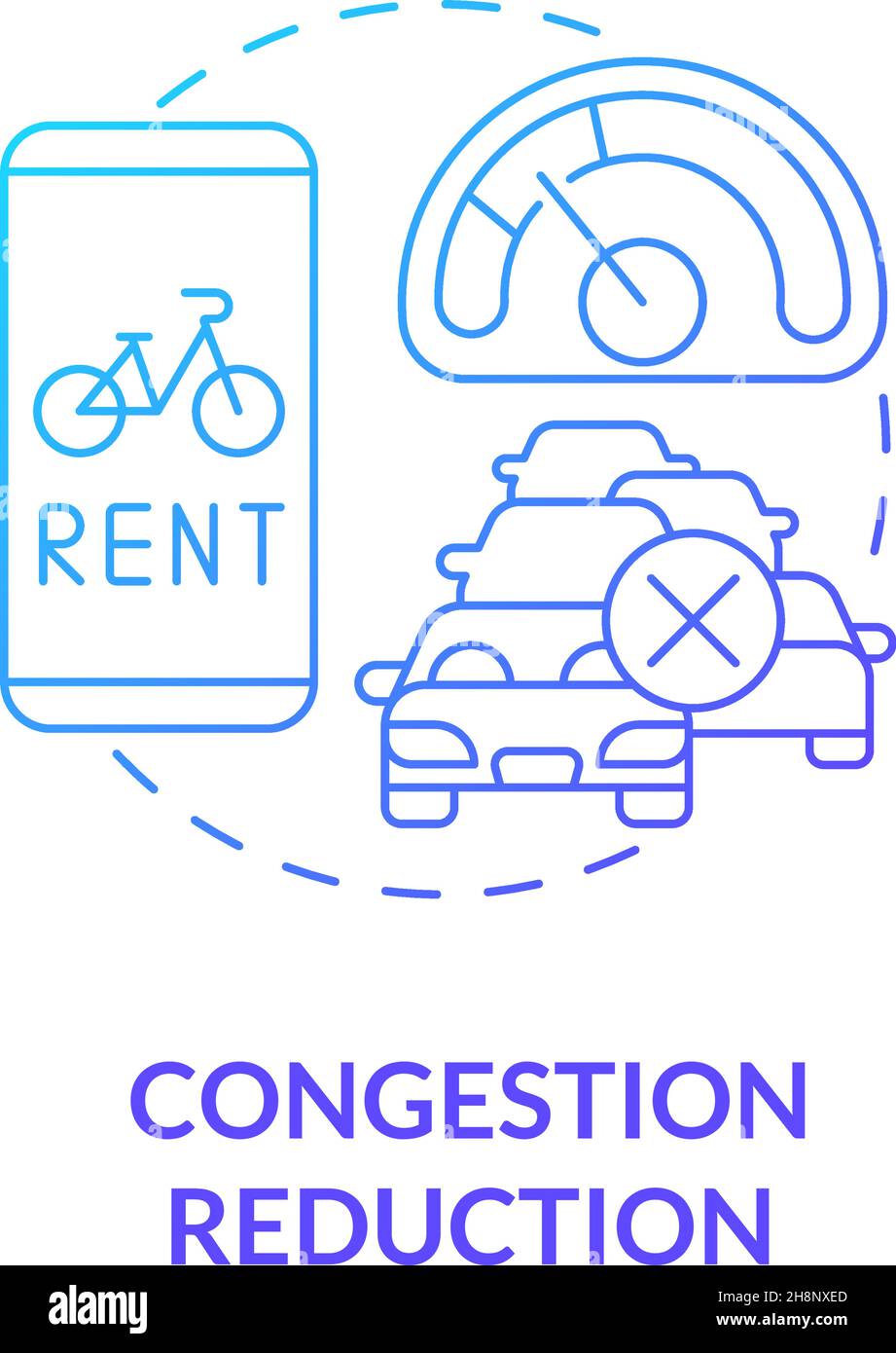 Congestion reduction blue gradient concept icon Stock Vector Image ...