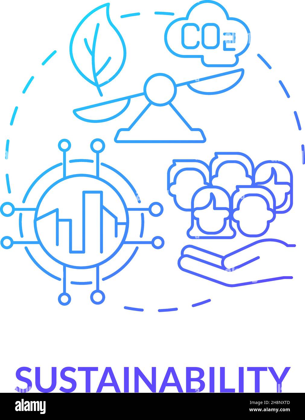 Sustainability blue gradient concept icon Stock Vector Image & Art - Alamy