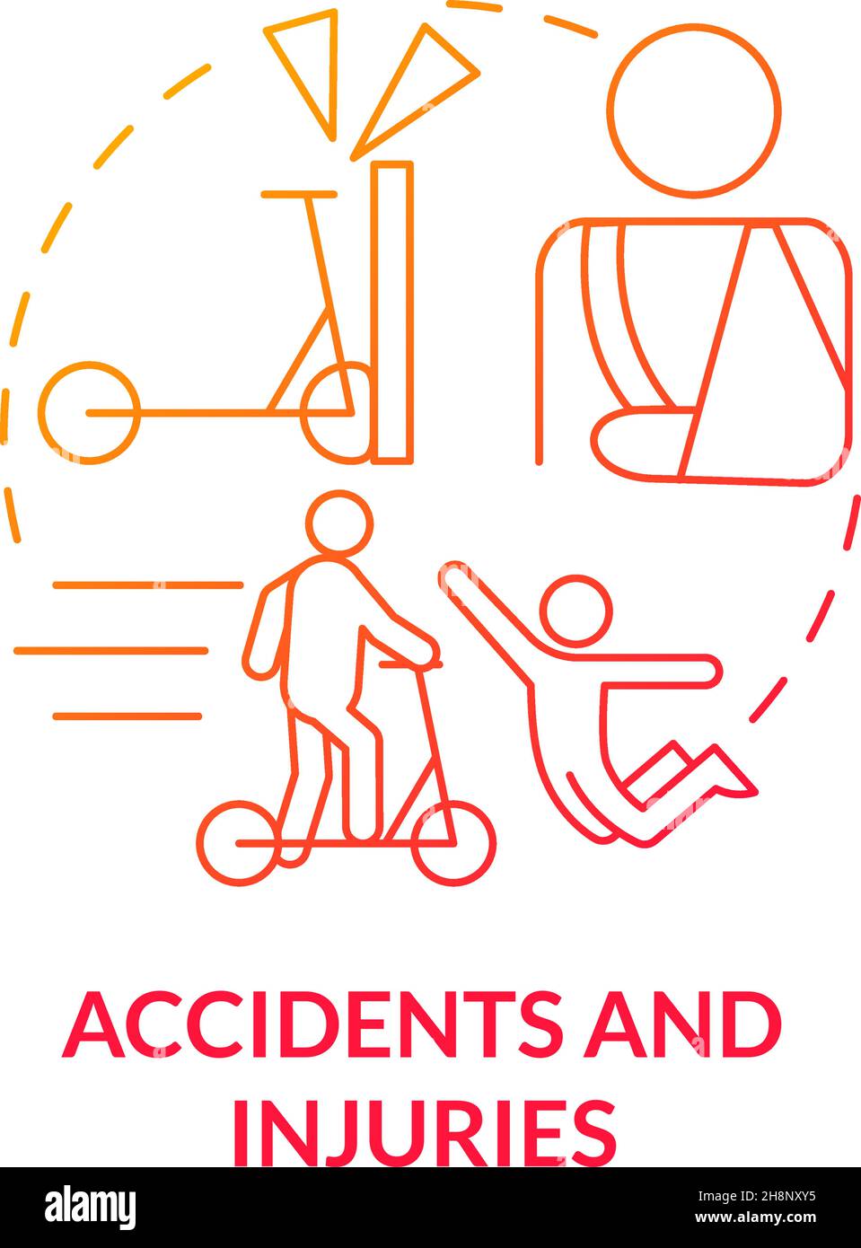 Accidents and injuries red gradient concept icon Stock Vector Image ...