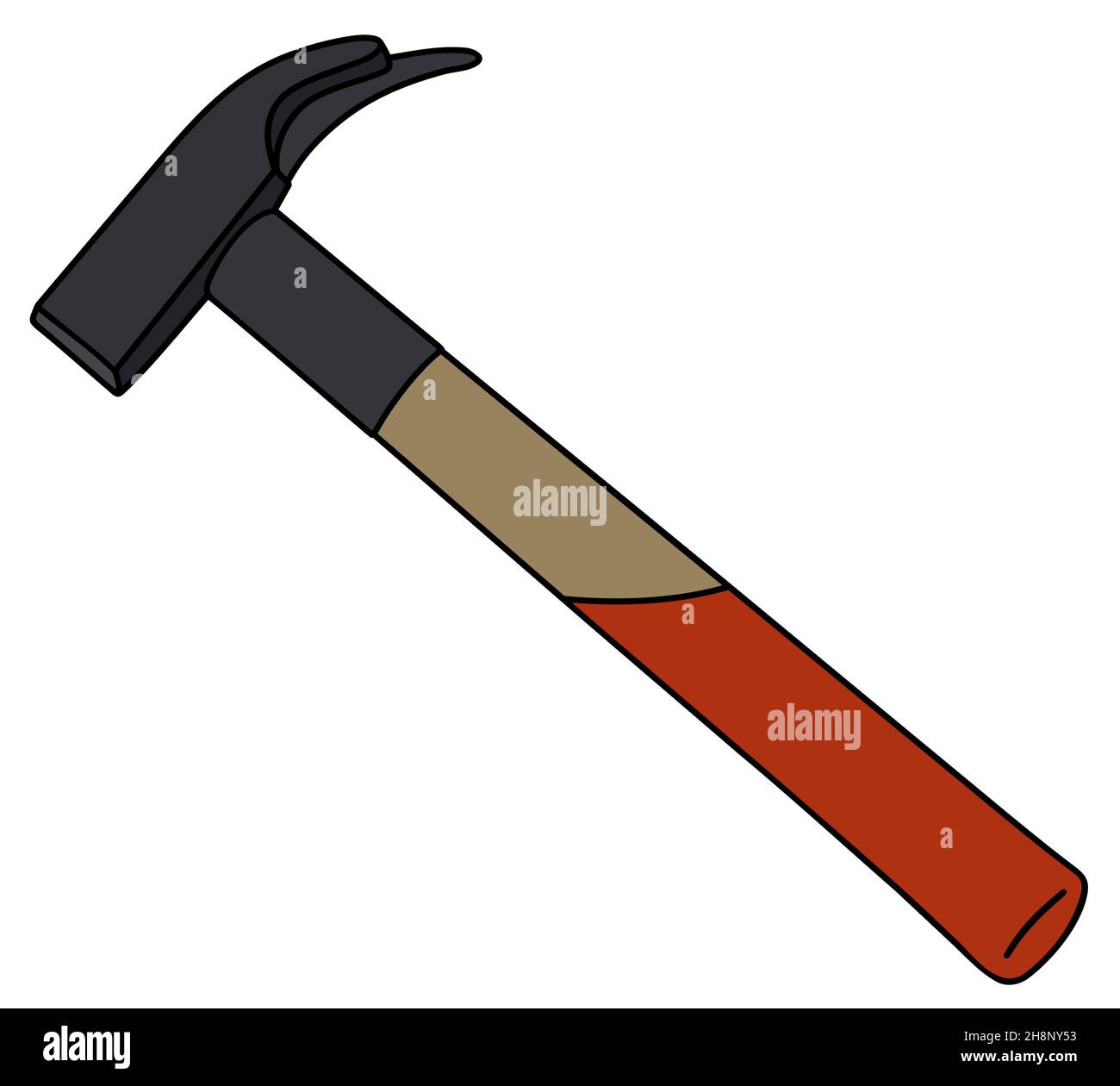 Hand drawing of a classic carpenter hammer Stock Photo - Alamy