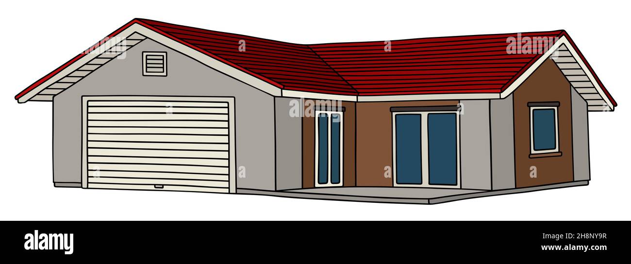 Hand drawing of a gray small house Stock Photo - Alamy