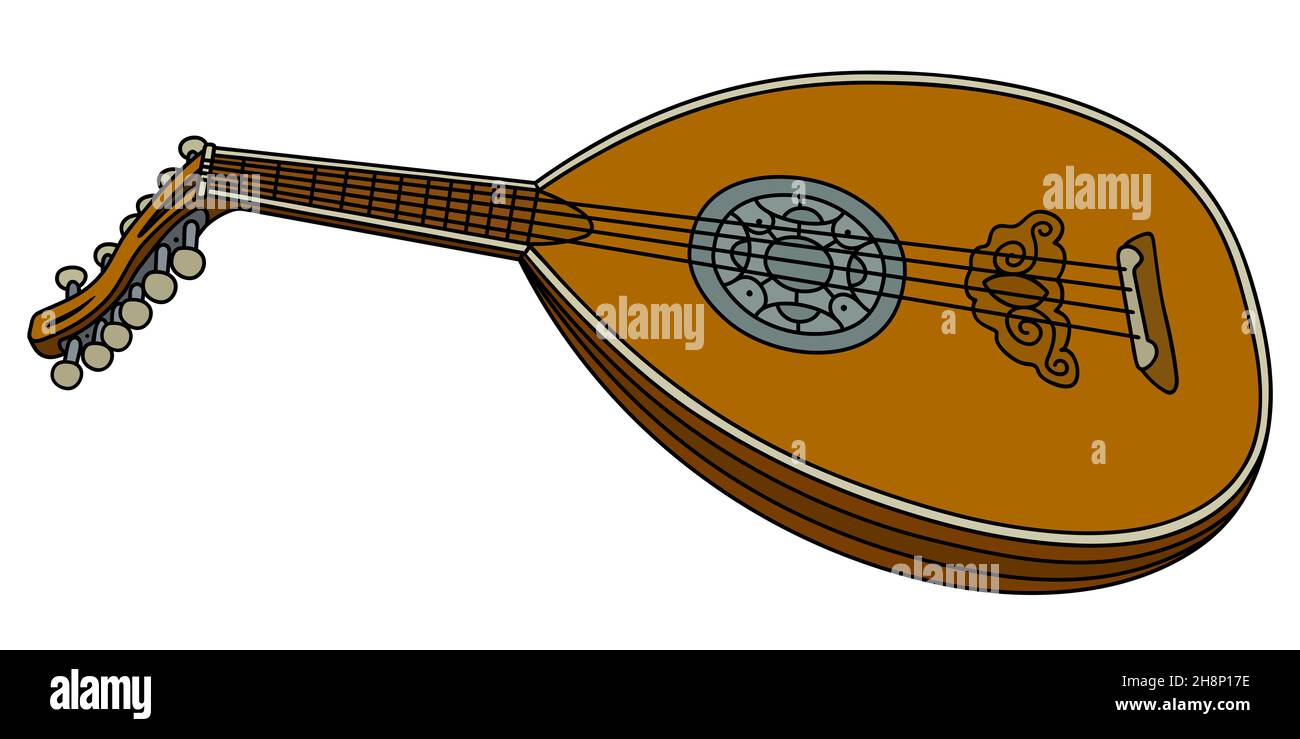 Hand drawing of a classic lute Stock Photo - Alamy