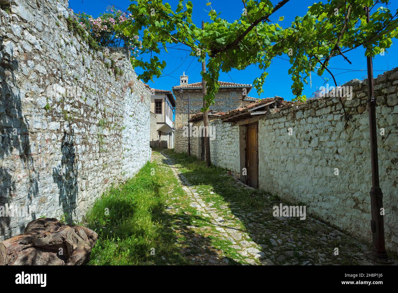 Berat Castle, Stone Houses, Berat, Albania Stock Photo - Alamy