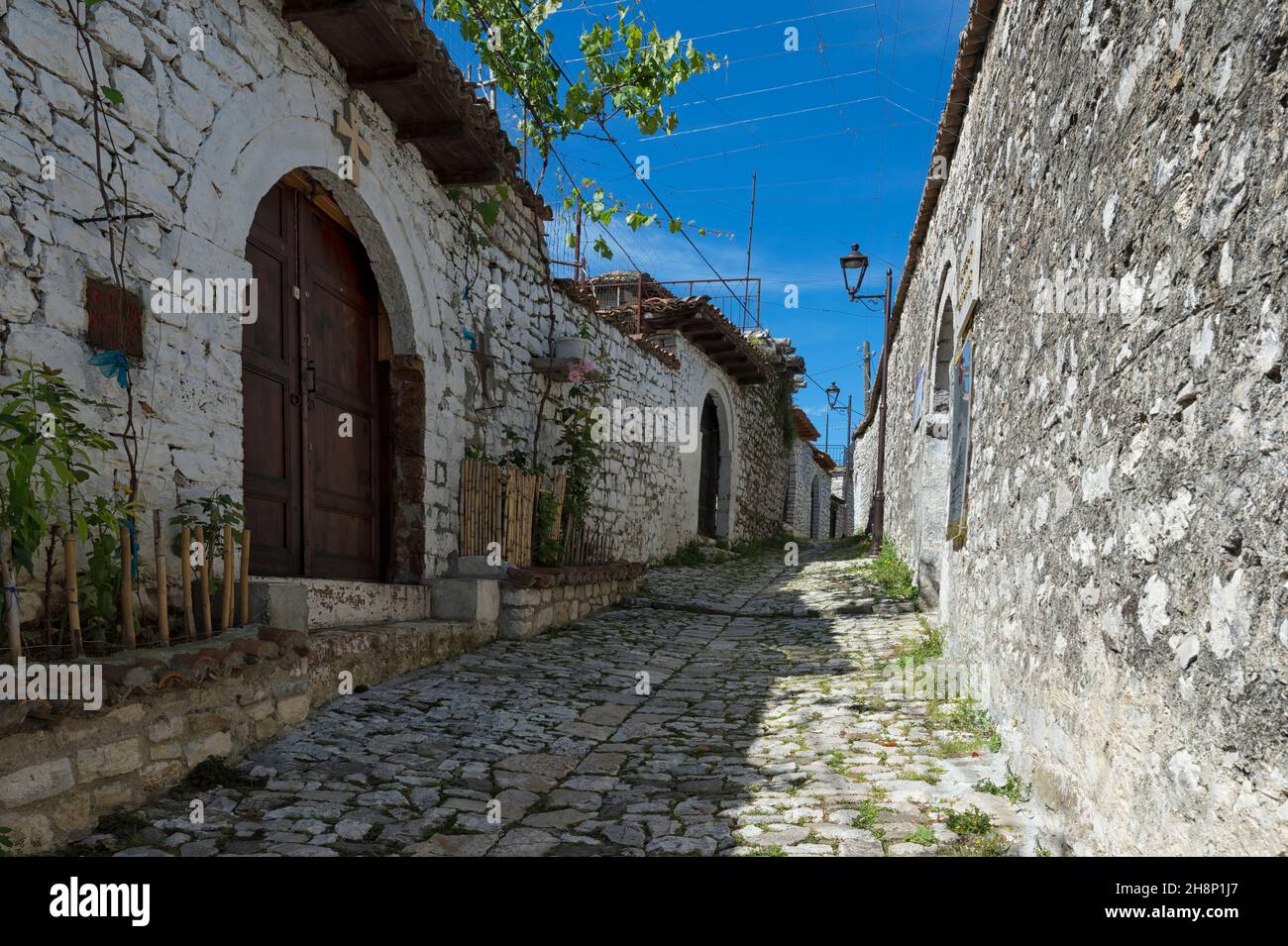 Berat Castle, Stone Houses, Berat, Albania Stock Photo - Alamy