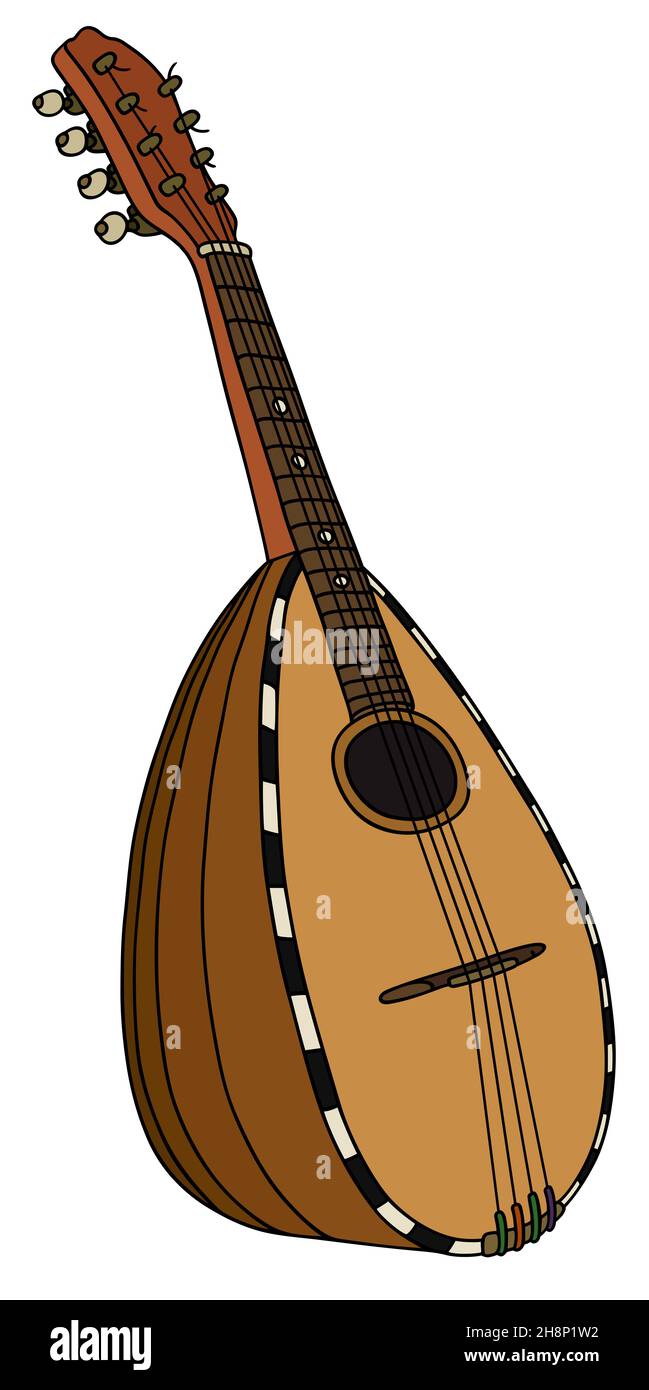 Hand drawing of a vintage italy mandolin Stock Photo - Alamy