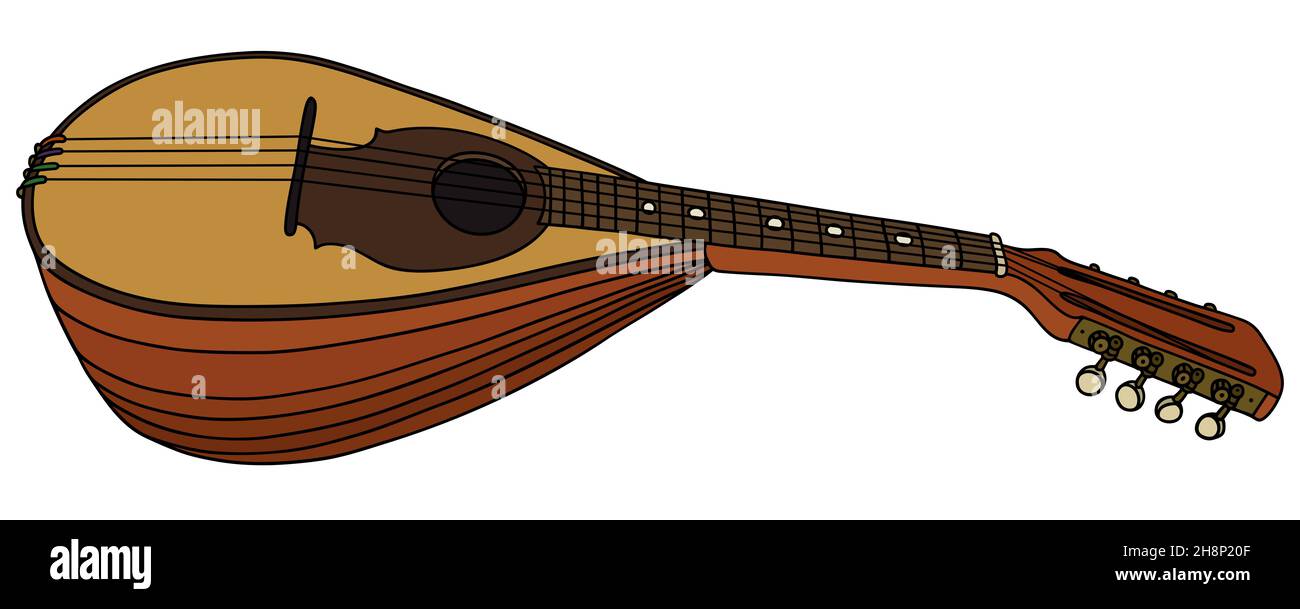 Hand drawing of an old mandolin Stock Photo - Alamy
