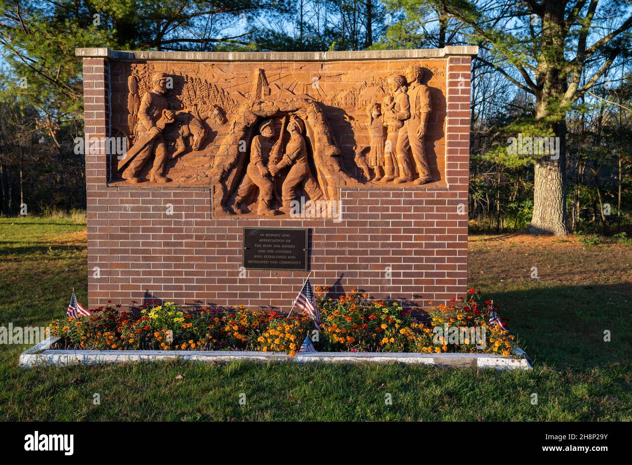 Montreal, Wisconsin - October 17, 2021: Historical memorial marker for ...