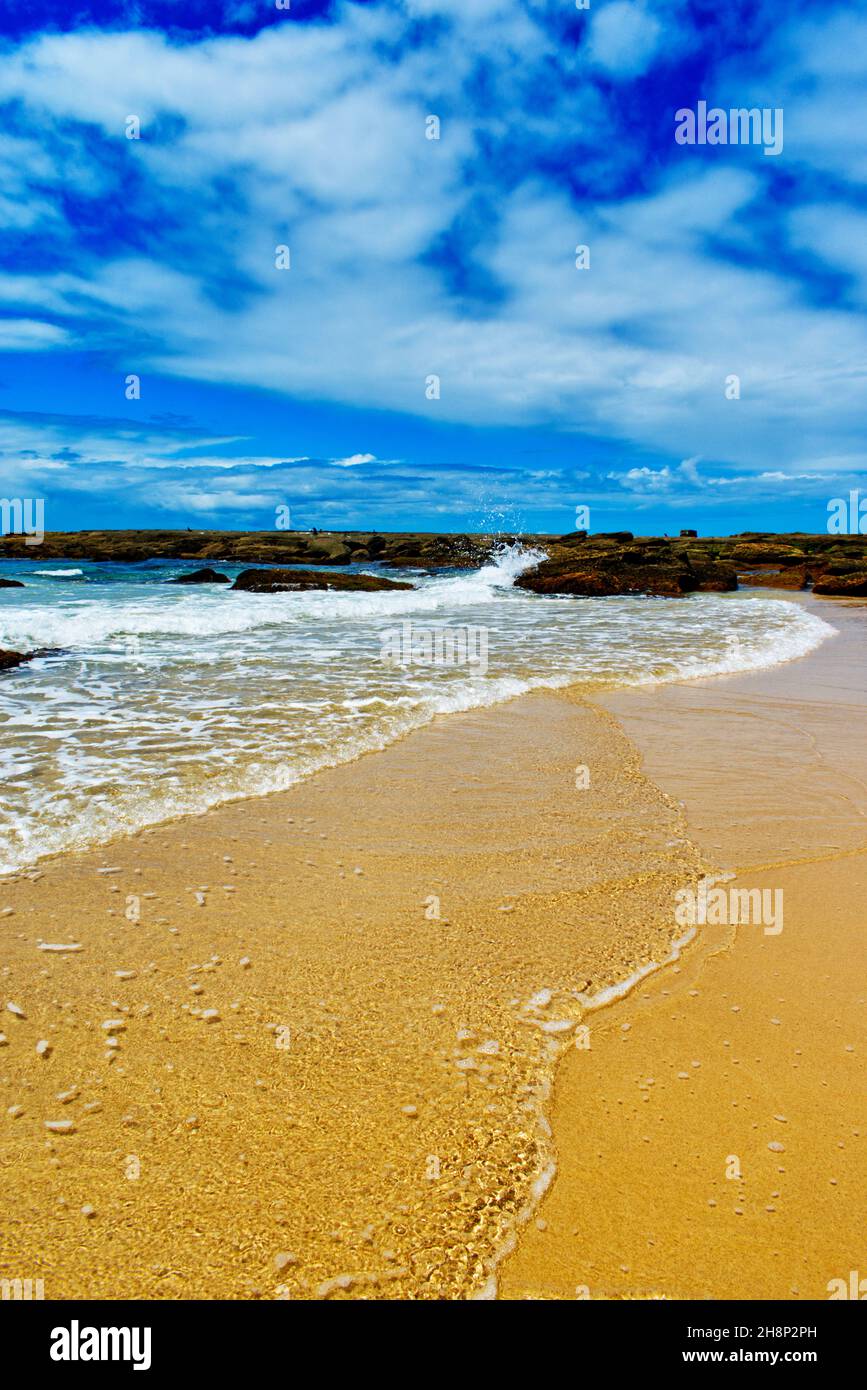 Empty white sand beach on an island Stock Photo - Alamy