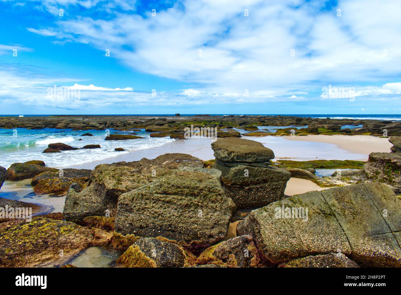 Empty white sand beach on an island Stock Photo - Alamy