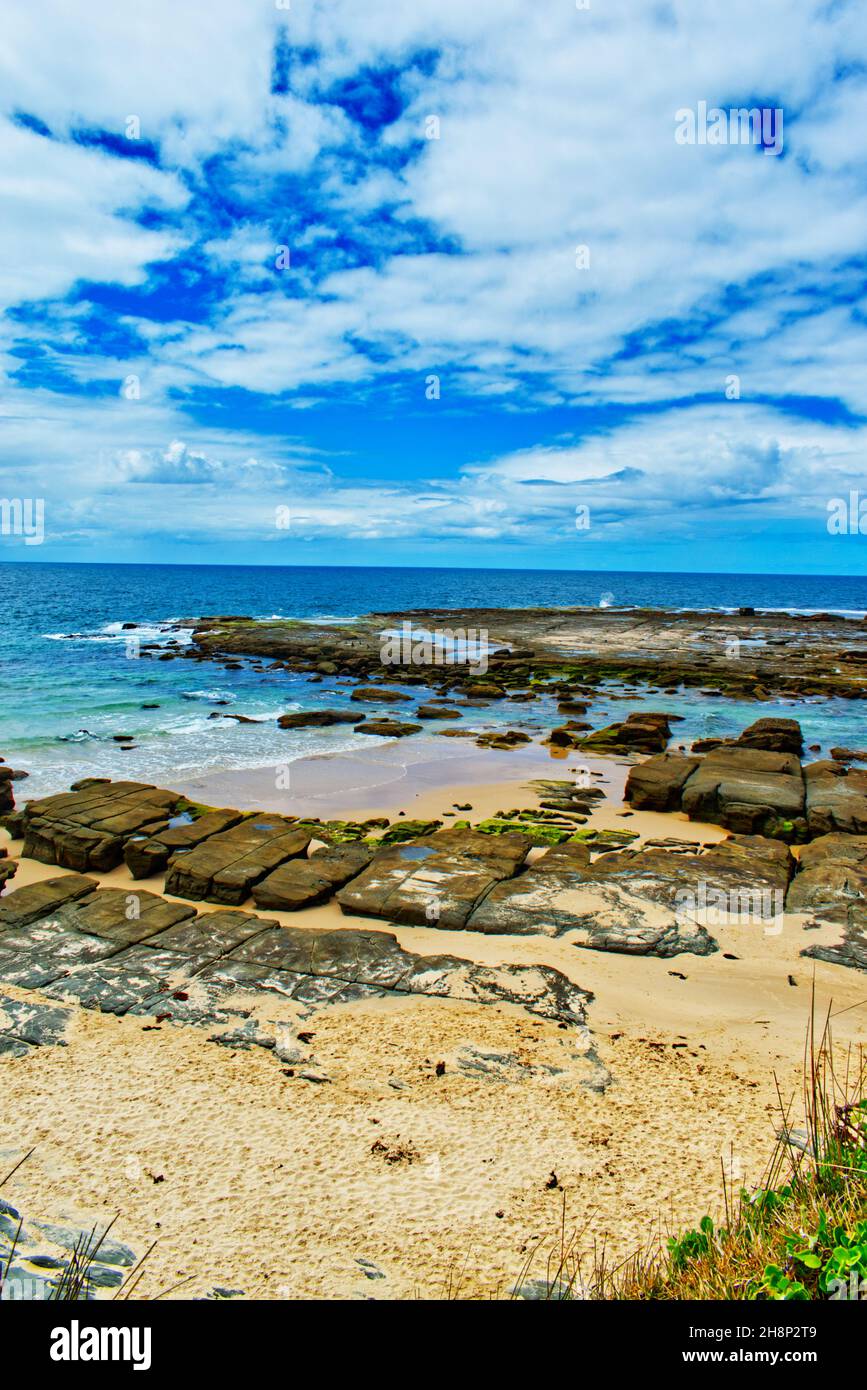 Empty white sand beach on an island Stock Photo - Alamy