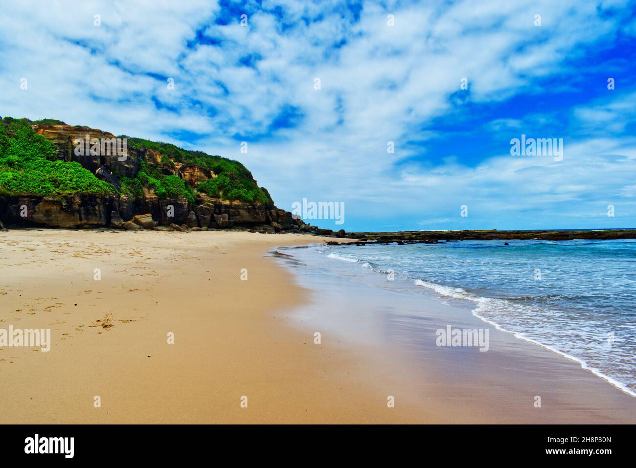 Empty white sand beach on an island Stock Photo - Alamy