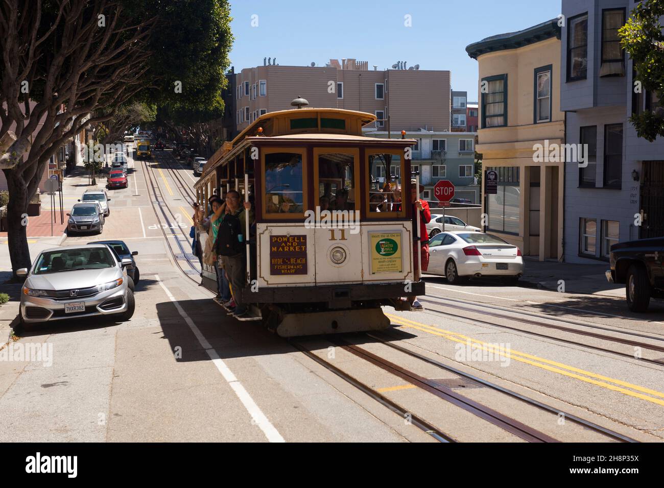San Francisco, USA-June 20, 2017: Views of San Francisco streetcars and ...