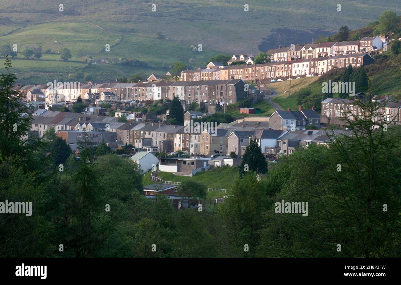 Pontycymer mining village, Bridgend, Garw Valley, mid Glamorgan, South ...