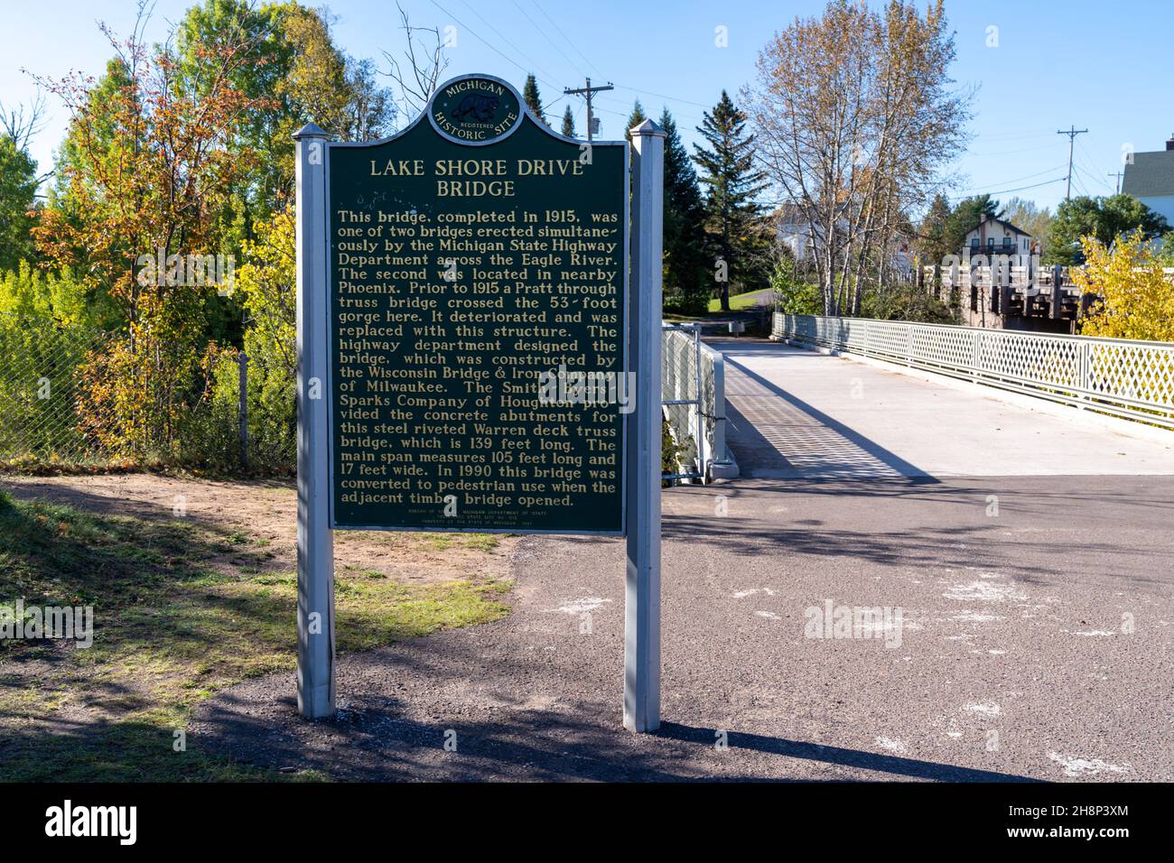 Eagle River, Michigan - October 18, 2021: Historical marker sign gives ...