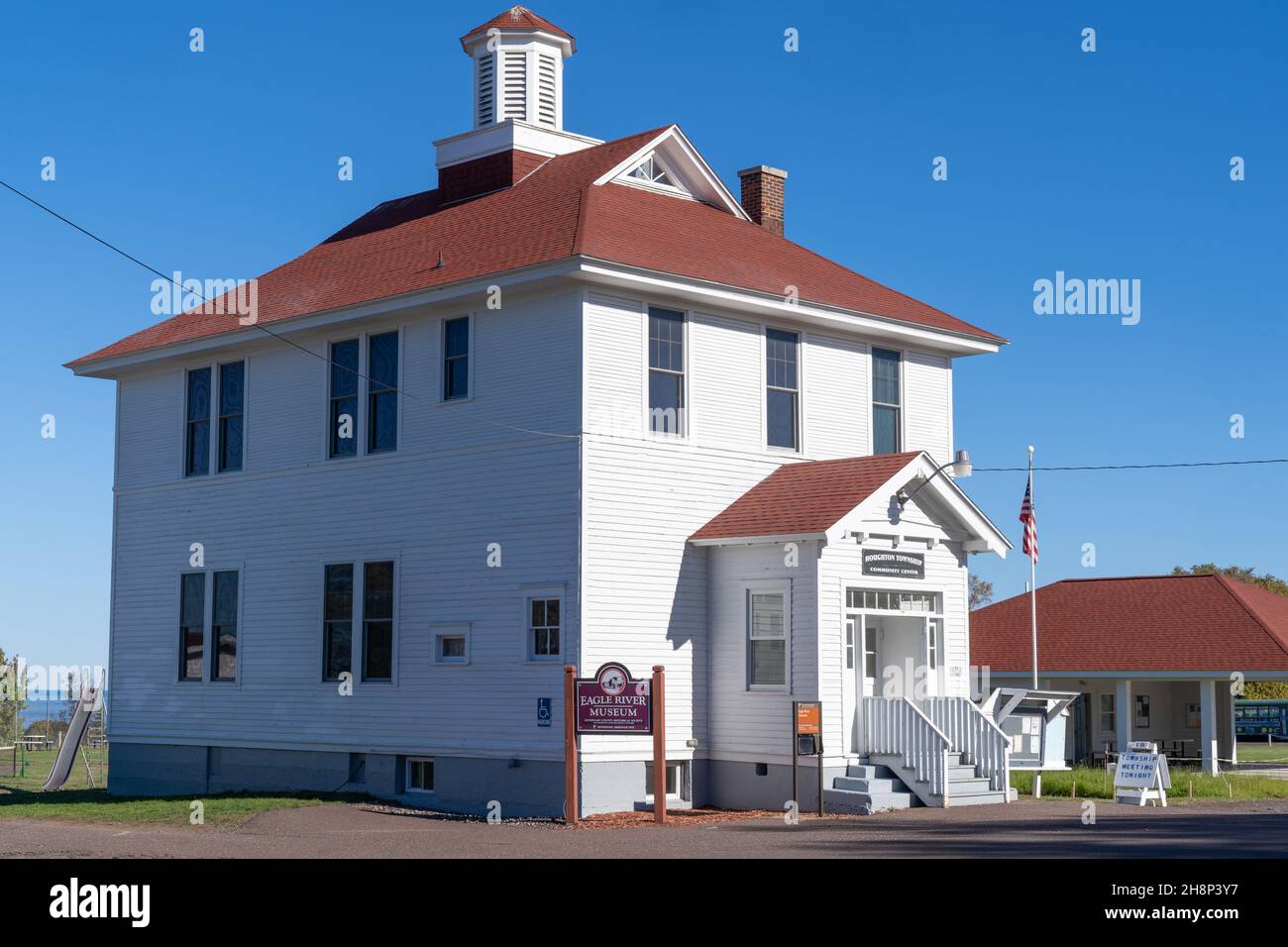 Eagle River, Michigan - October 18, 2021: The Eagle River Museum, also ...