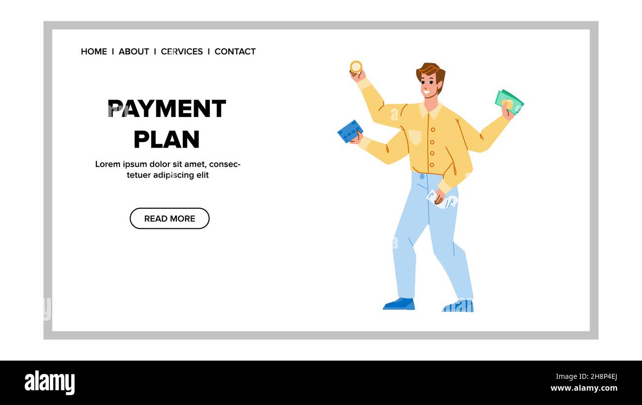 Payment Plan Developing Man Accountant Vector Stock Vector Image & Art ...