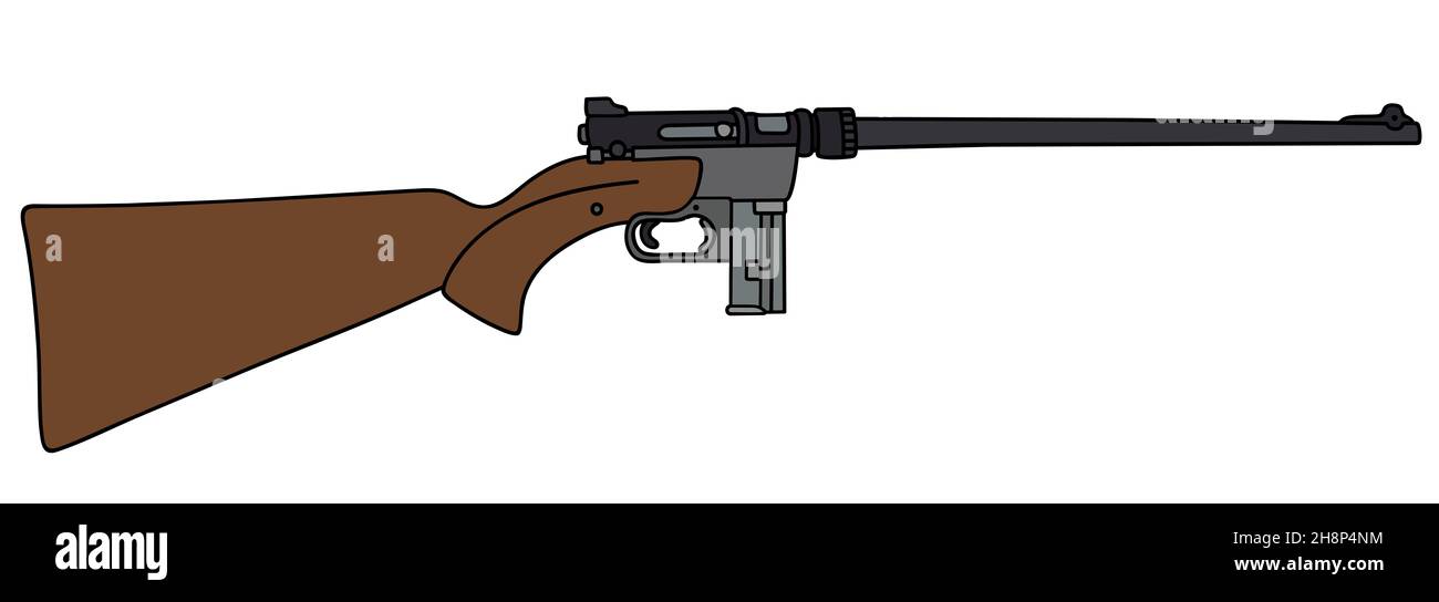 Hand drawing of a small caliber sport rifle Stock Photo - Alamy