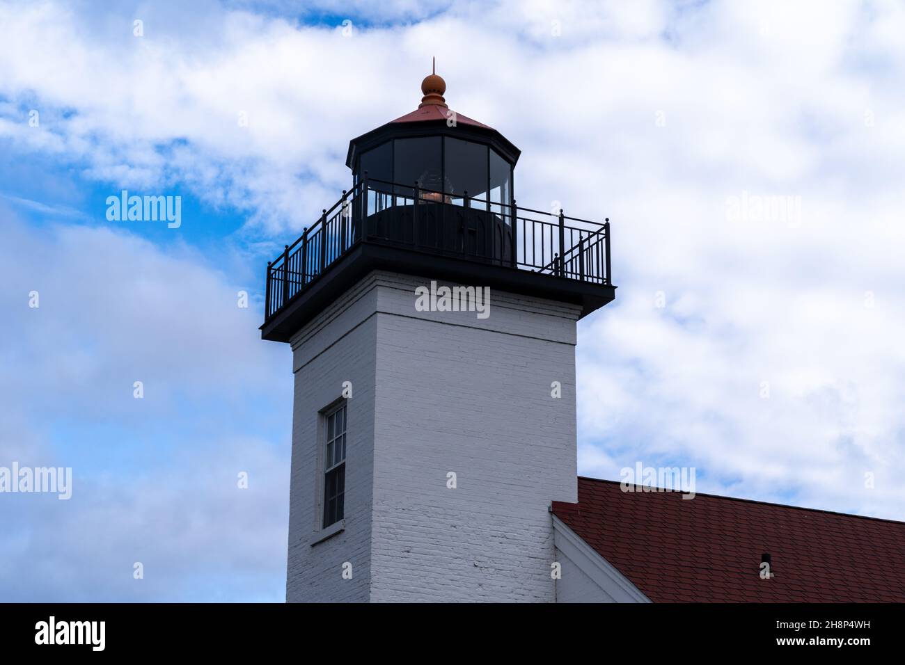 Sand Point Lighthouse on Lake Michigan Stock Photo - Alamy